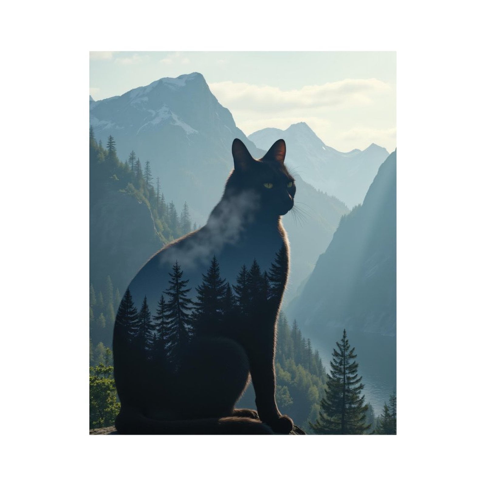 Paint By Numbers Kit for Adults Beginner - Cat Silhouette Mountains ...