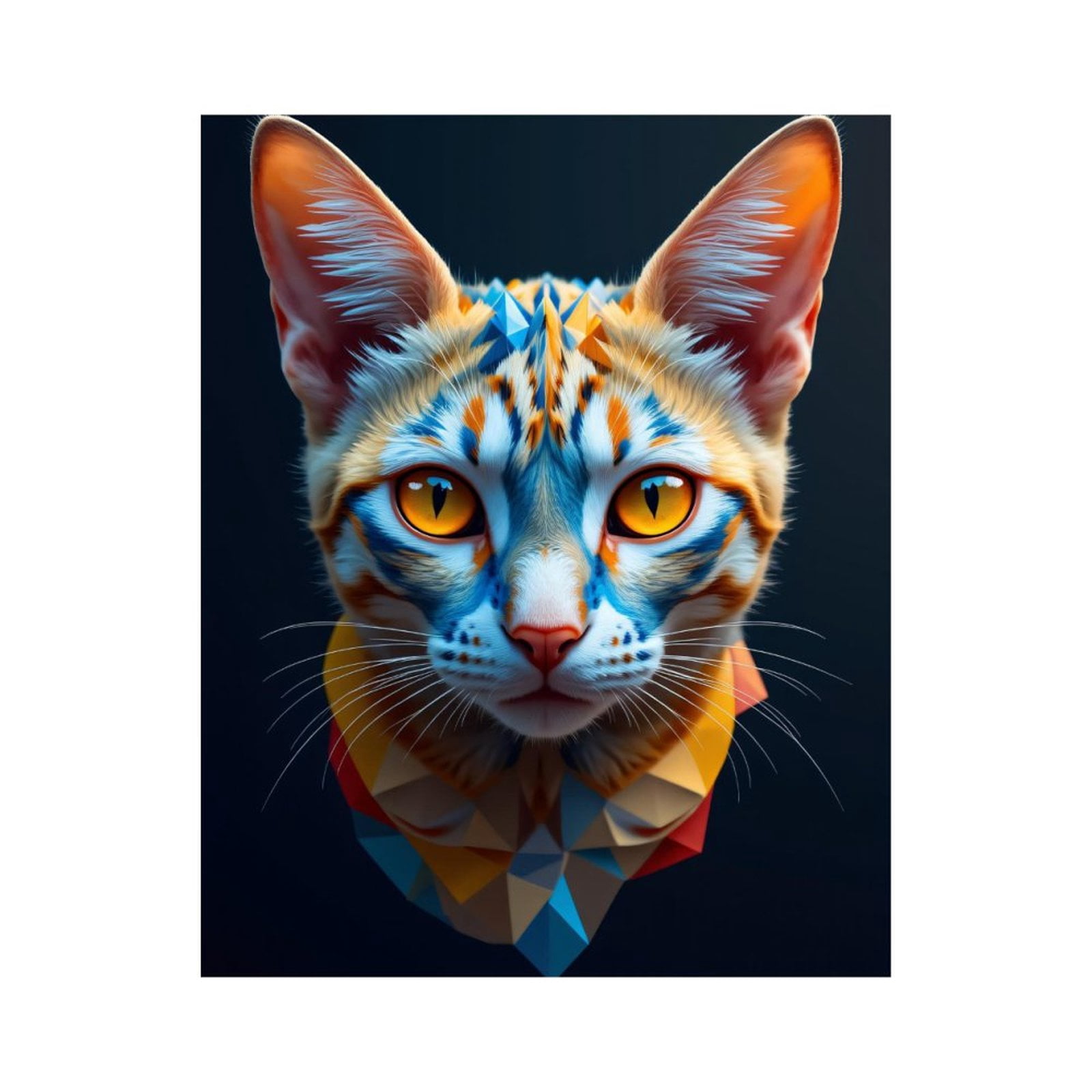 Paint By Numbers Kit for Adults Beginner - Cat Vibrant Geometric Art ...