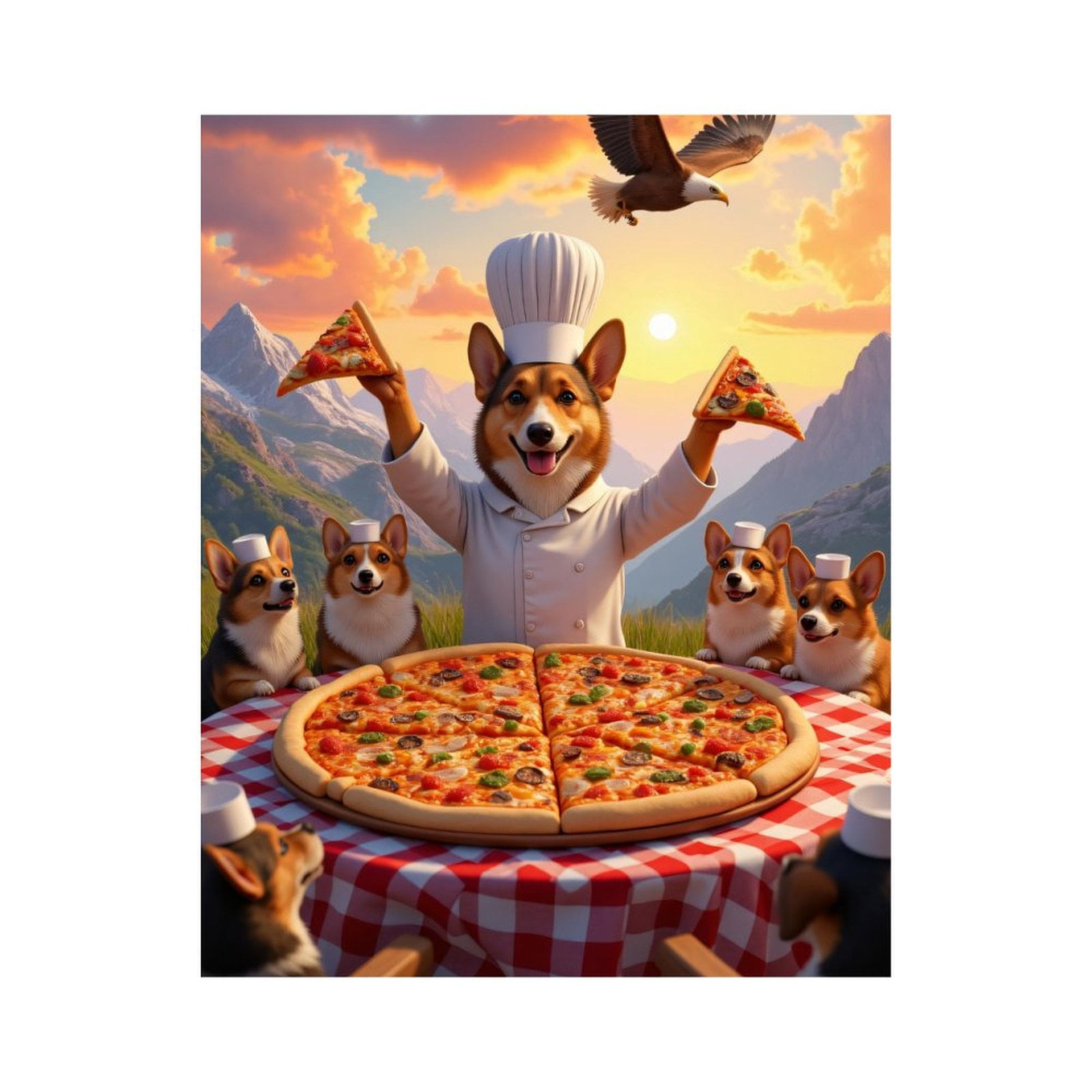 Paint By Numbers Kit for Adults Beginner - Chef Dog Pizza Picnic Party ...