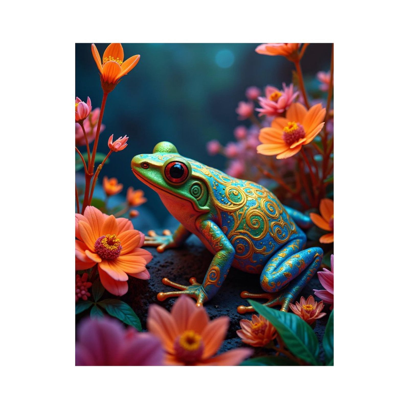 Paint By Numbers Kit for Adults Beginner - Colorful Frog Among Blossoms ...