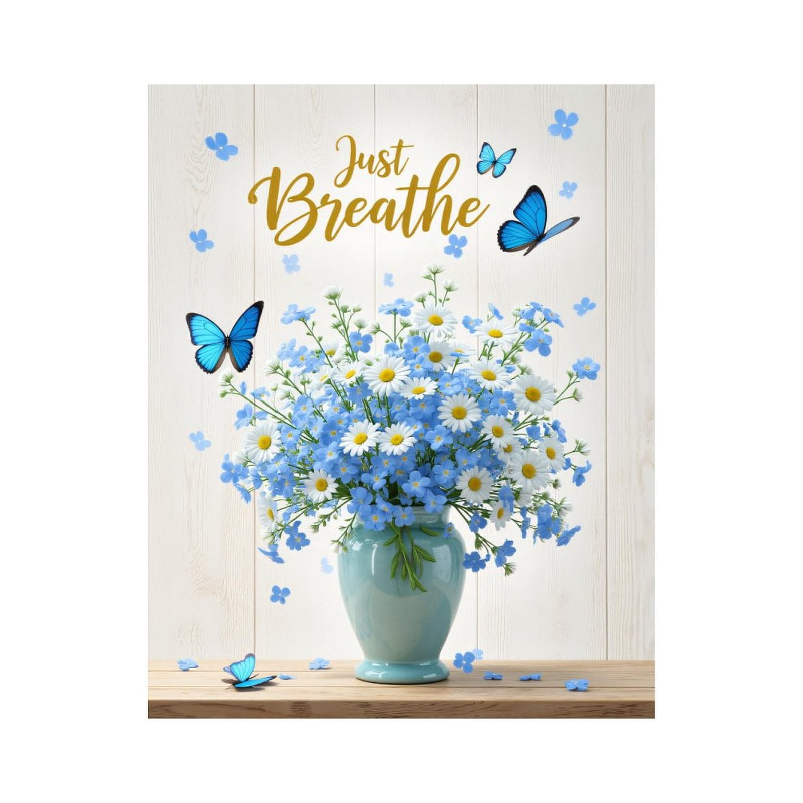 Paint By Numbers Kit for Adults Beginner - DIY Blue Flowers Butterflies ...
