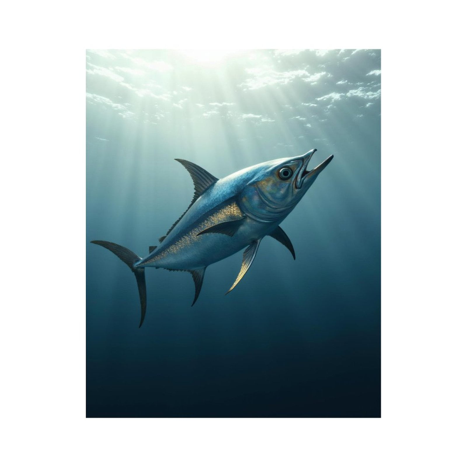 Paint By Numbers Kit for Adults Beginner - DIY Blue Ocean Fish Sunlight ...