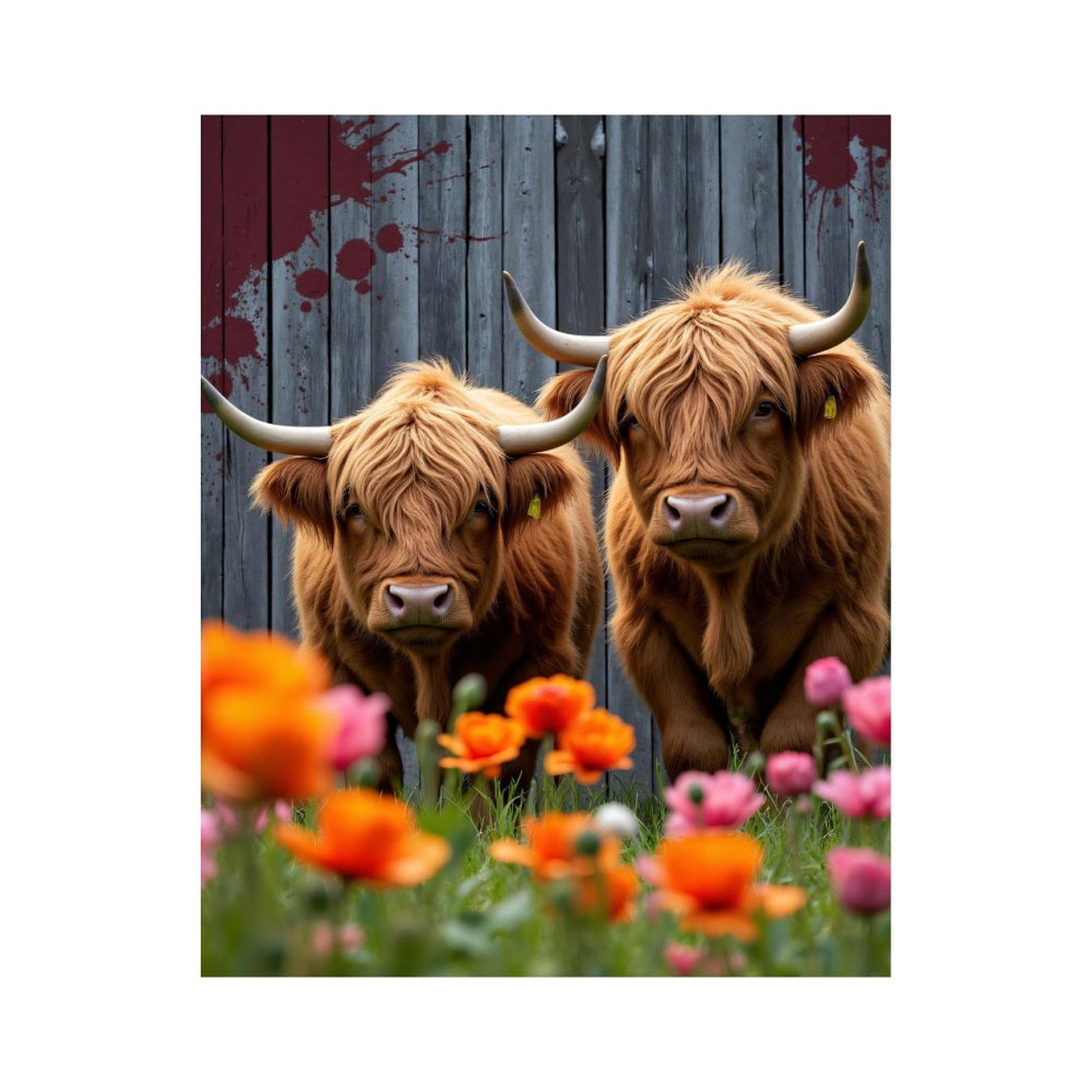 Paint By Numbers Kit for Adults Beginner - DIY Cattle Floral Backdrop ...