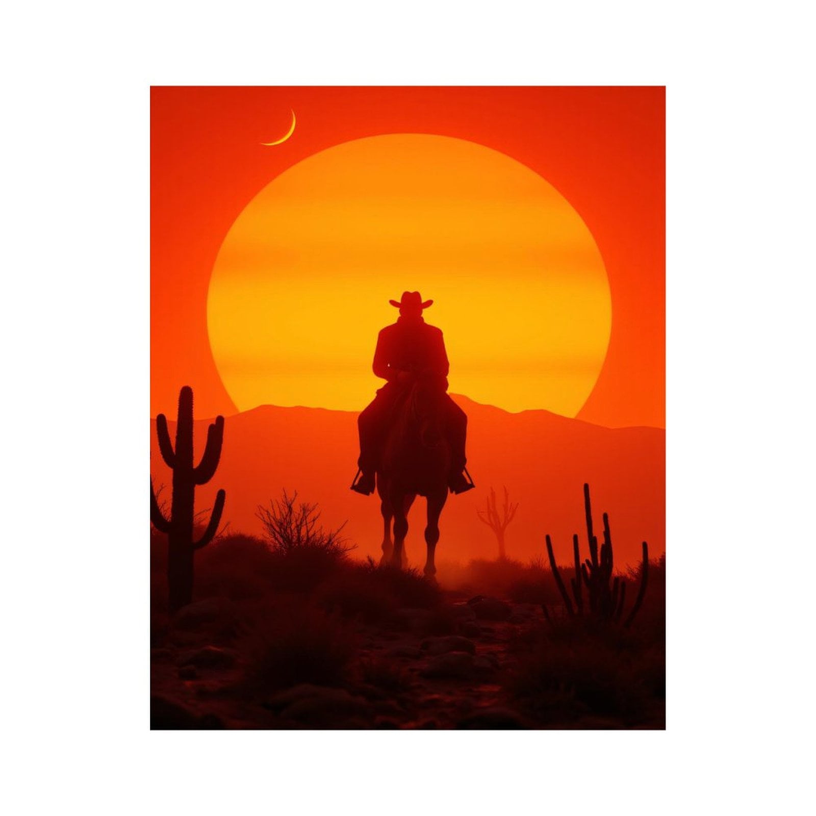 Paint By Numbers Kit for Adults Beginner - DIY Cowboy Sunset Desert ...