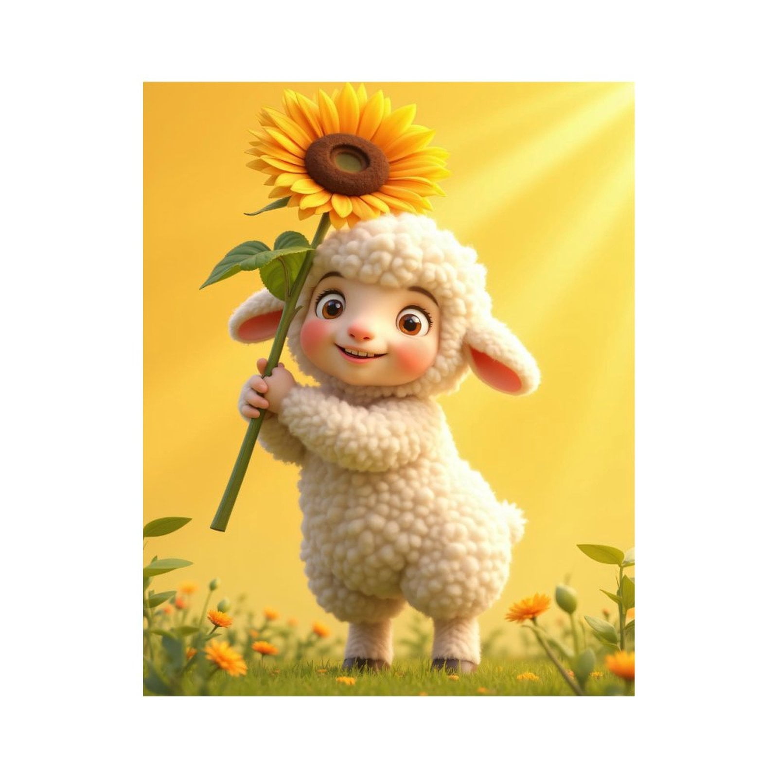 Paint By Numbers Kit for Adults Beginner - DIY Cute Lamb Holding ...