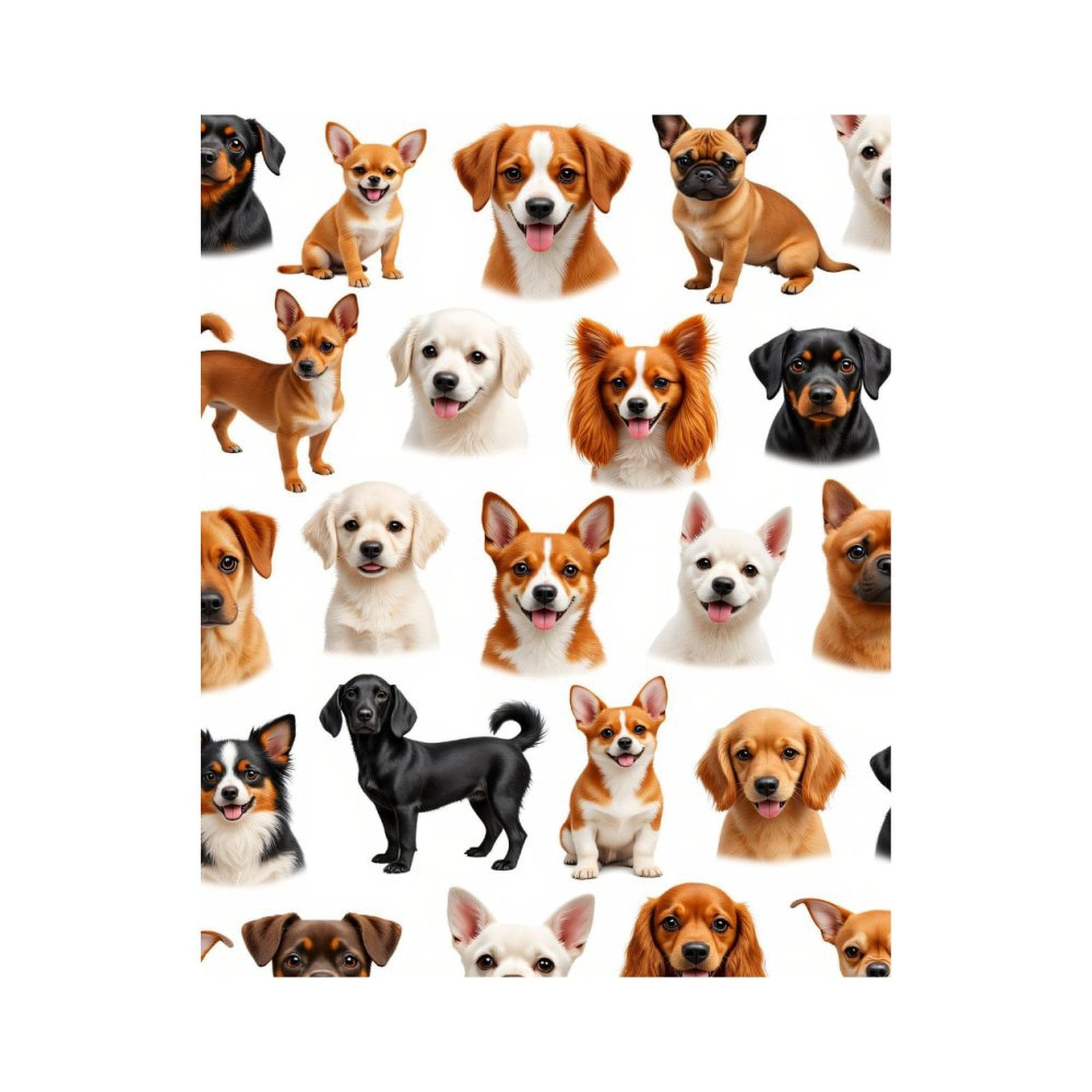 Paint By Numbers Kit for Adults Beginner - DIY Cute Puppy Collage Pattern Dogs Canvas Painting ...