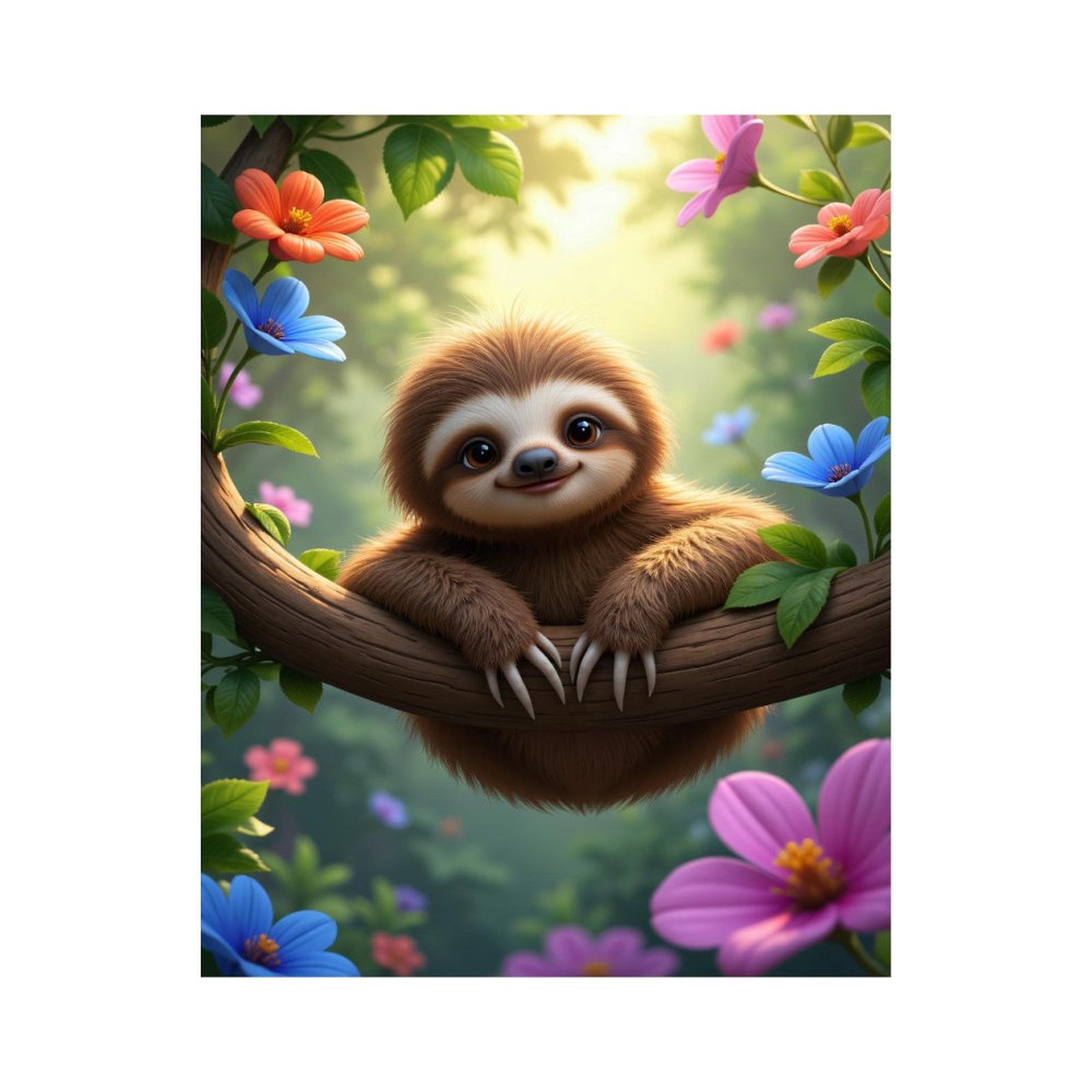 Paint By Numbers Kit for Adults Beginner - DIY Cute Sloth In Colorful ...