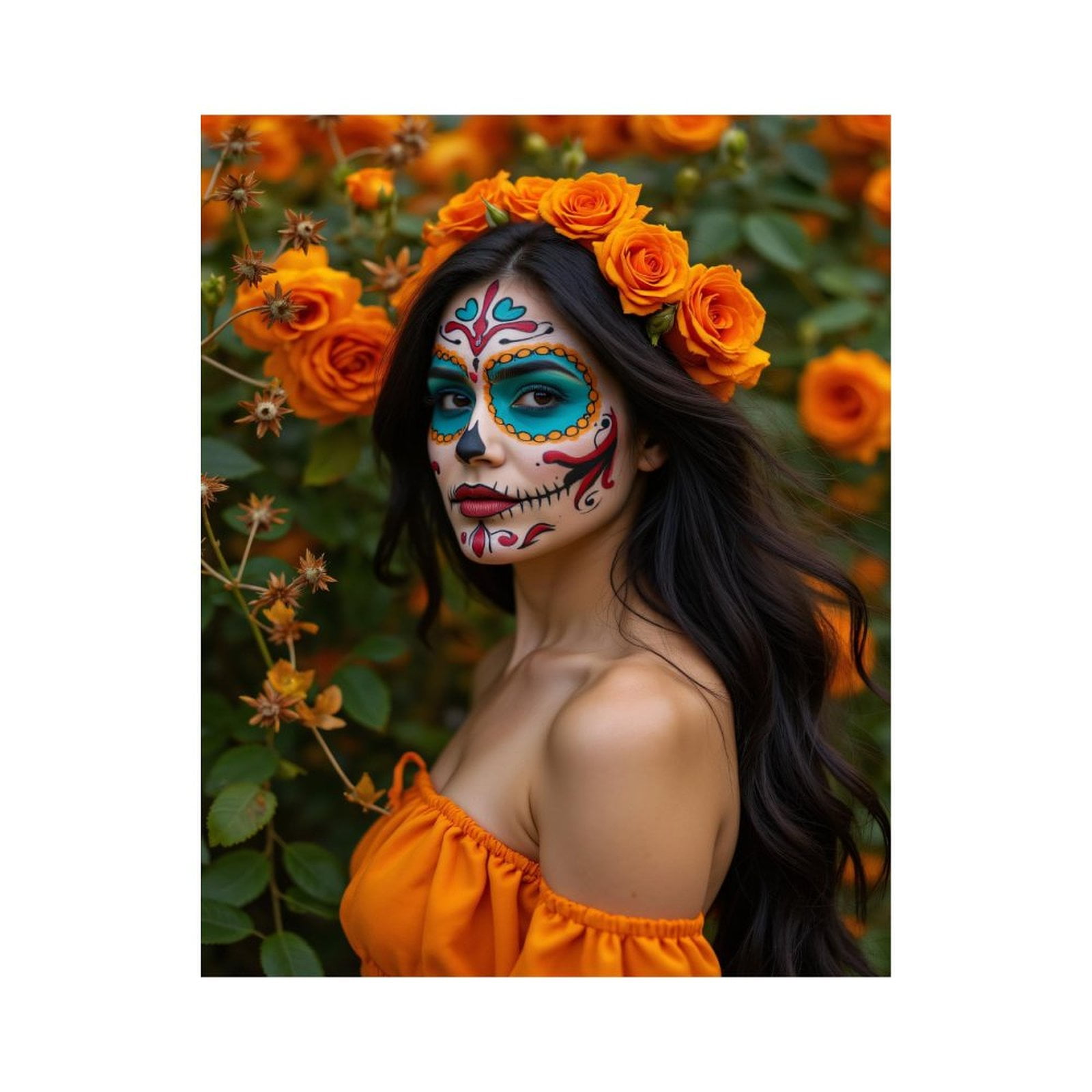 Paint By Numbers Kit for Adults Beginner - DIY Dia De La Catrina Orange ...