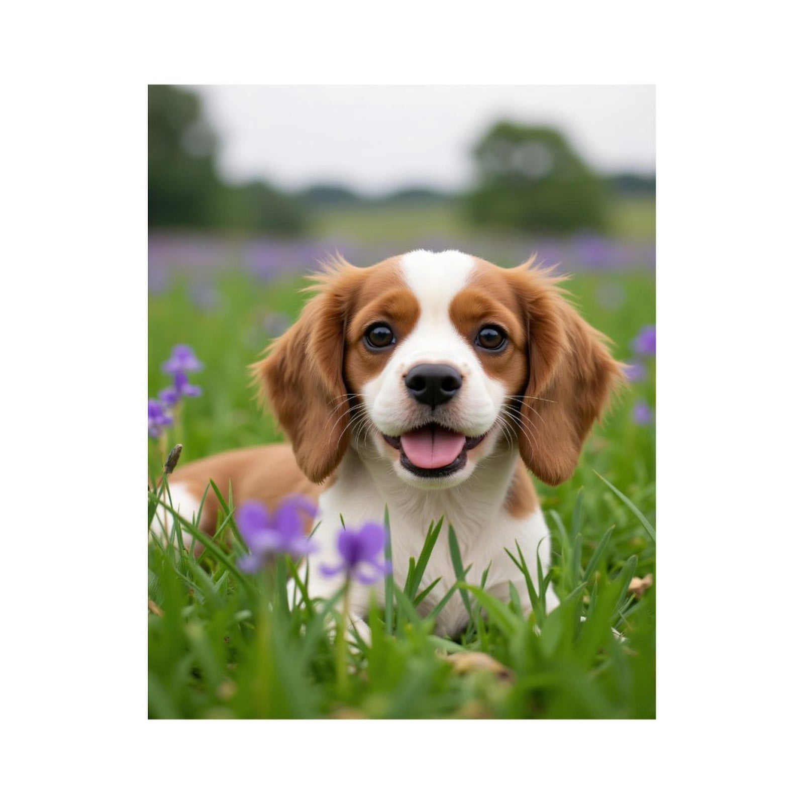 Paint By Numbers Kit for Adults Beginner - DIY Dog Puppy Field Flowers ...