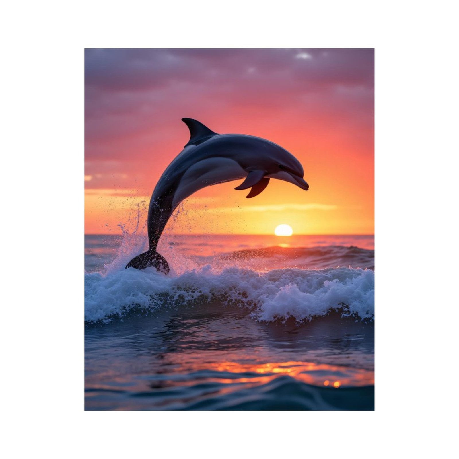 Paint By Numbers Kit for Adults Beginner - DIY Dolphin Sunset Ocean ...
