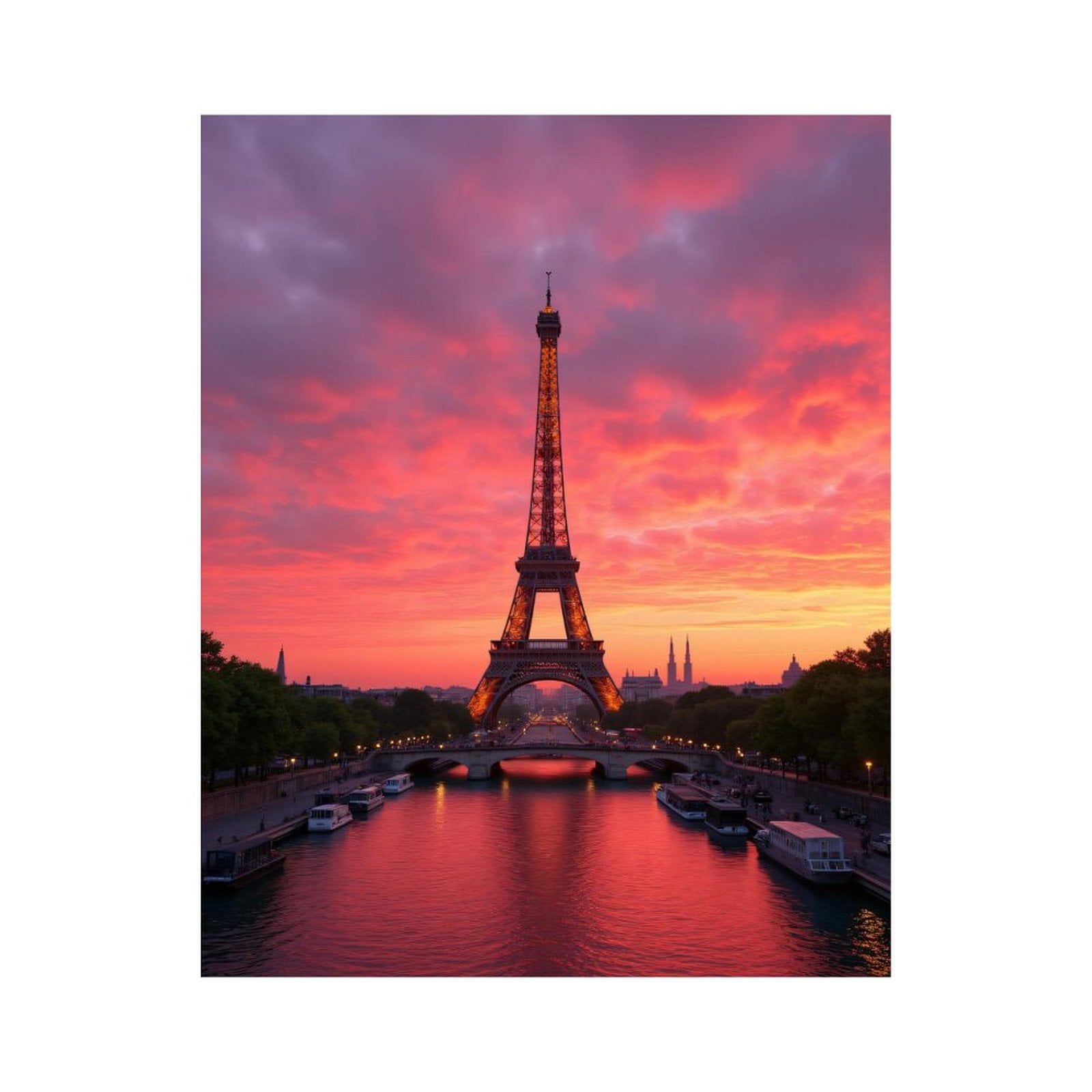 Paint By Numbers Kit for Adults Beginner - DIY Eiffel Tower Sunset ...