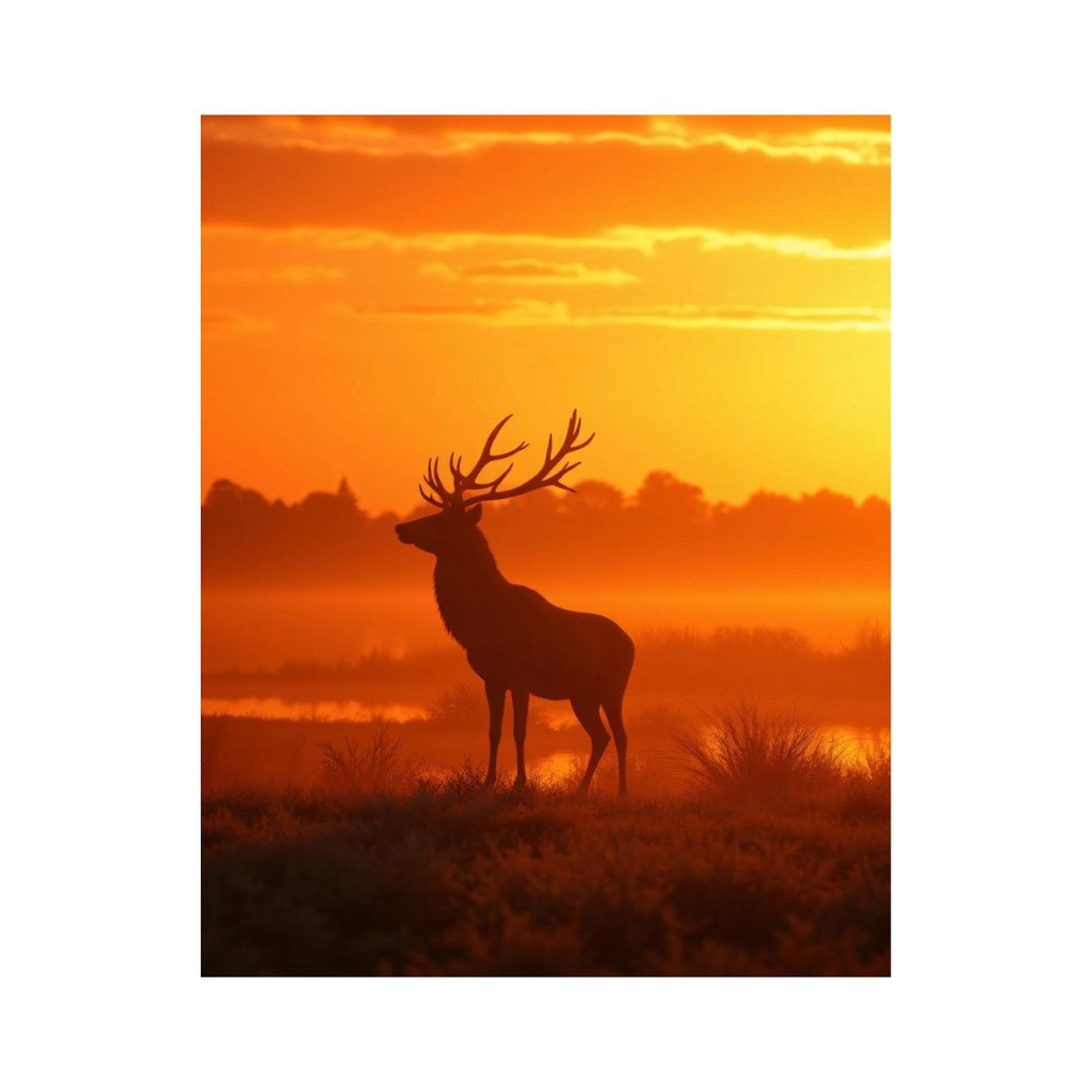 Paint By Numbers Kit for Adults Beginner - DIY Elk Silhouette Sunset ...
