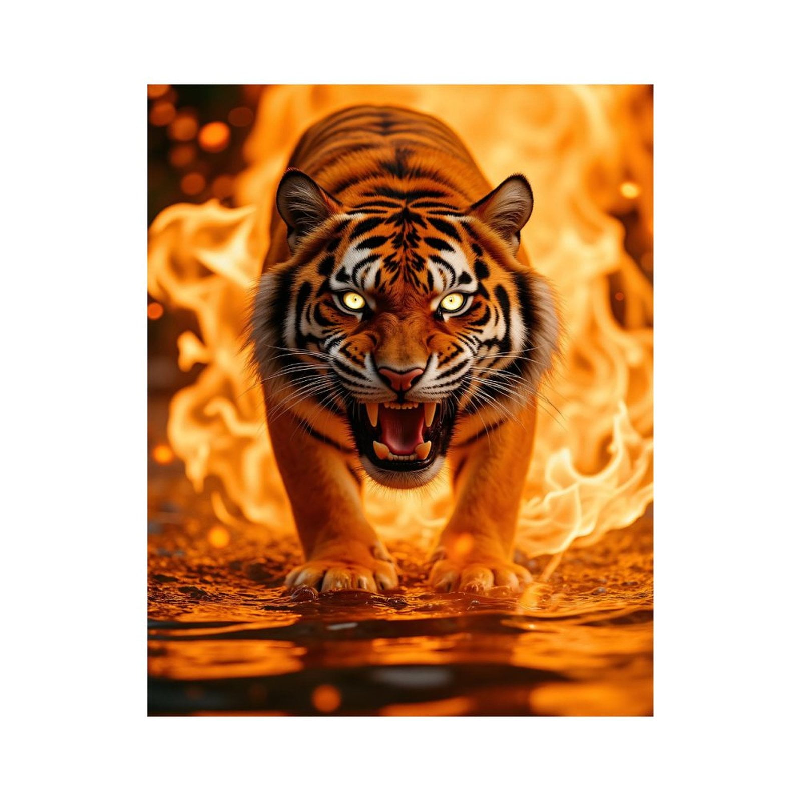 Paint By Numbers Kit for Adults Beginner - DIY Fiery Tiger Roaring ...