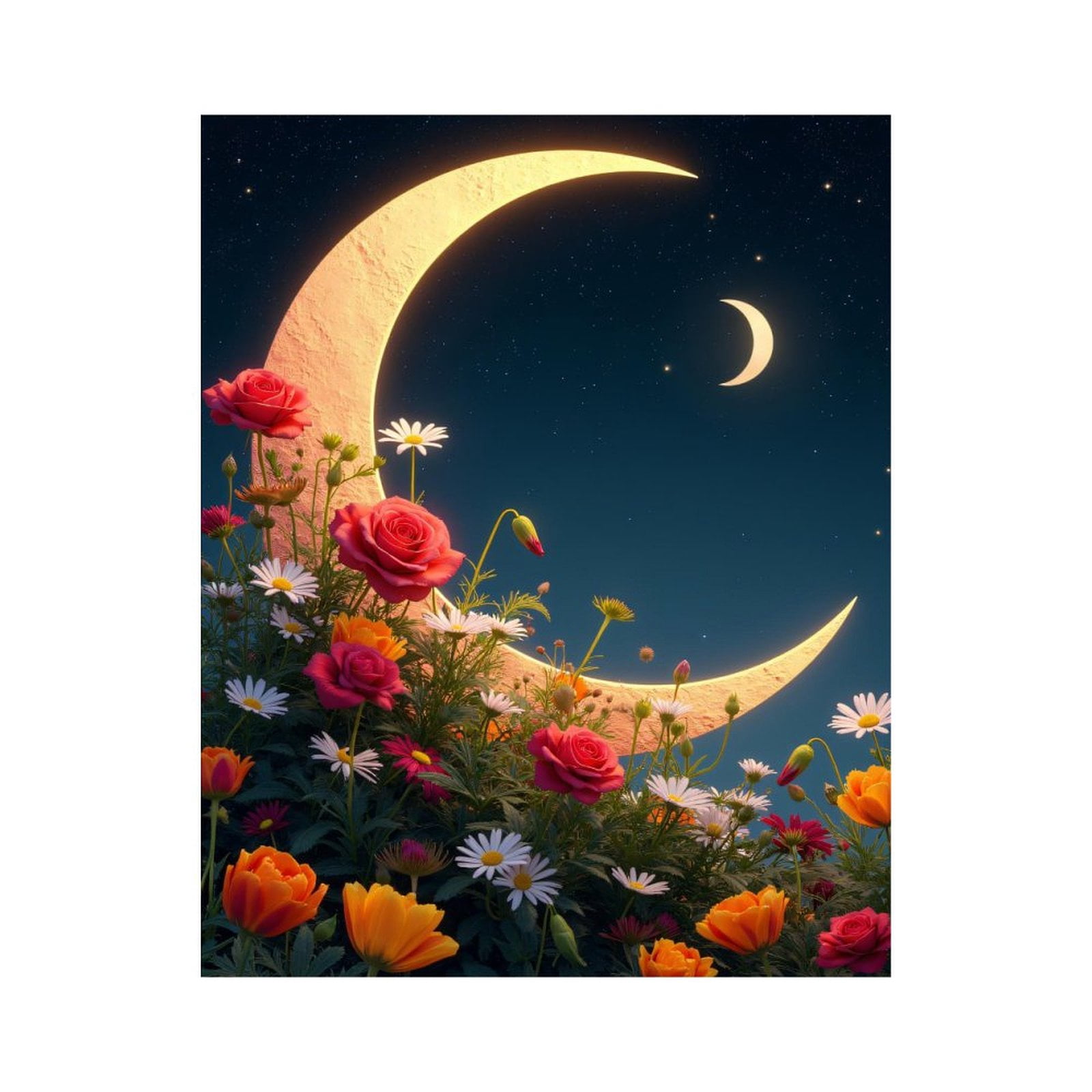 Paint By Numbers Kit for Adults Beginner - DIY Floral Moonlit Fantasy ...