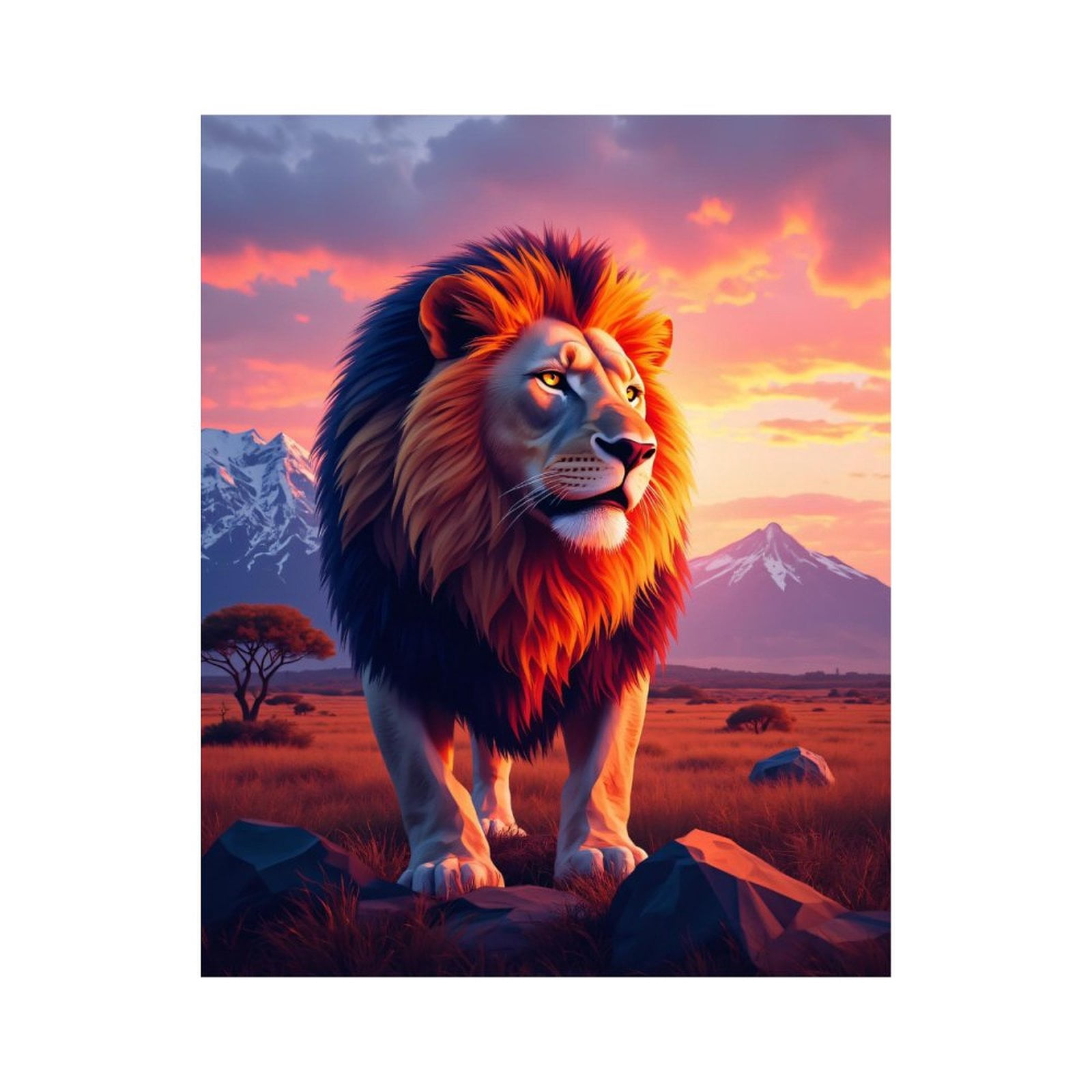 Paint By Numbers Kit for Adults Beginner - DIY Frameless Lion Majestic ...