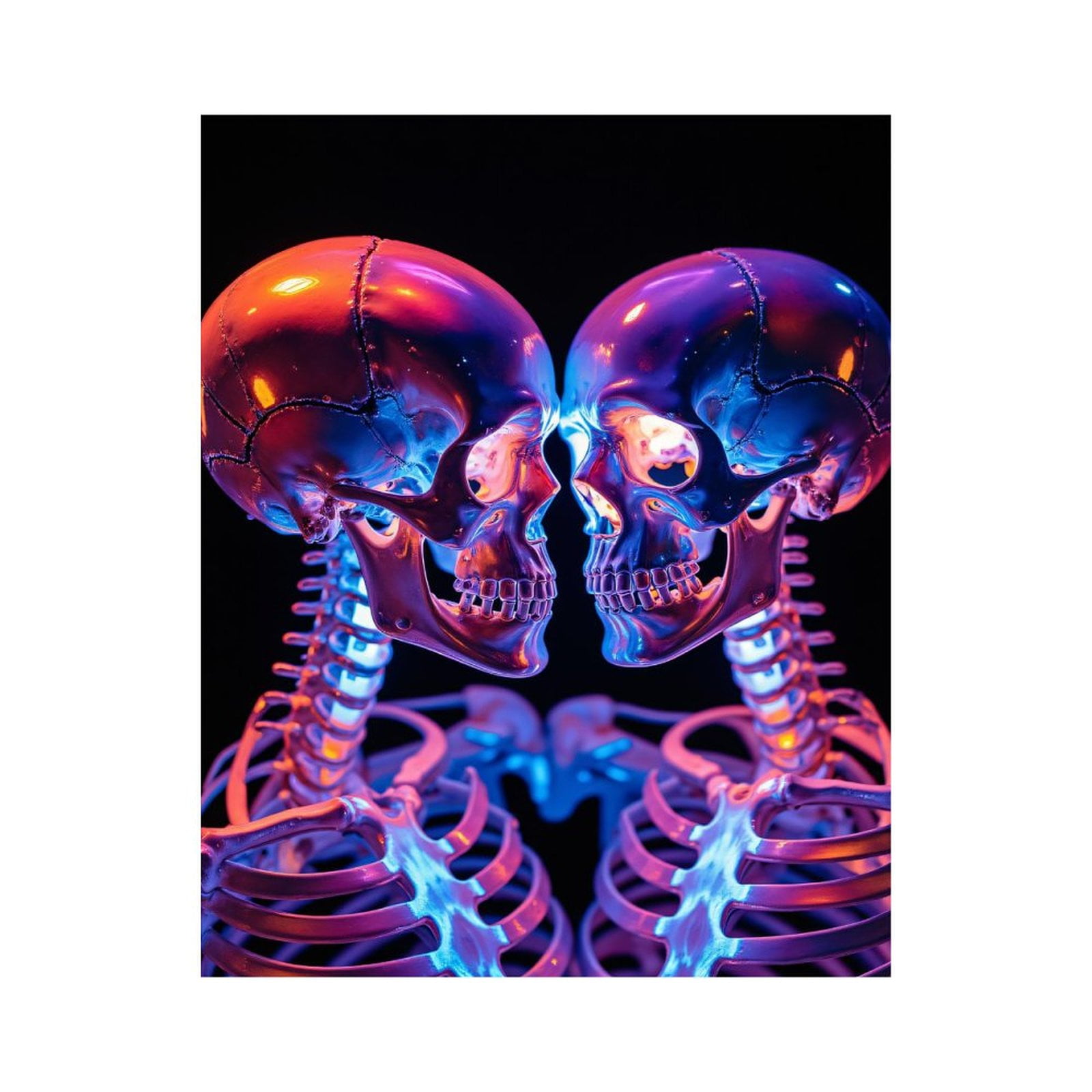 Paint By Numbers Kit for Adults Beginner - DIY Frameless Neon Skeletons ...