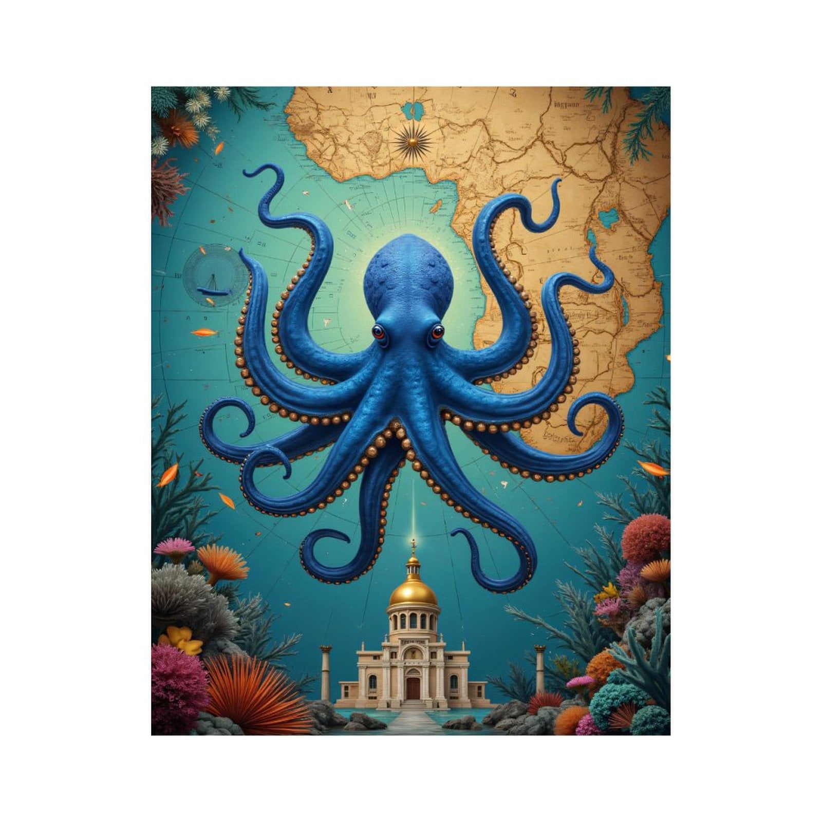 Paint By Numbers Kit for Adults Beginner - DIY Frameless Octopus Map ...