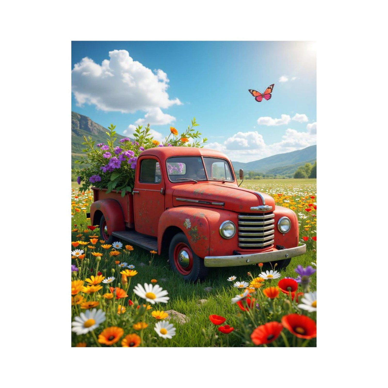 Paint By Numbers Kit for Adults Beginner - DIY Frameless Vintage Truck ...