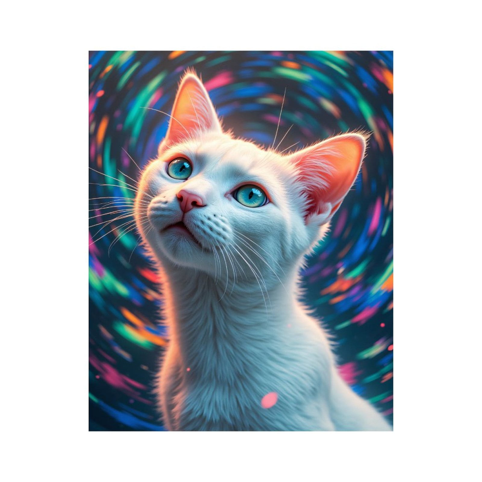 Paint By Numbers Kit for Adults Beginner - DIY Frameless White Cat ...