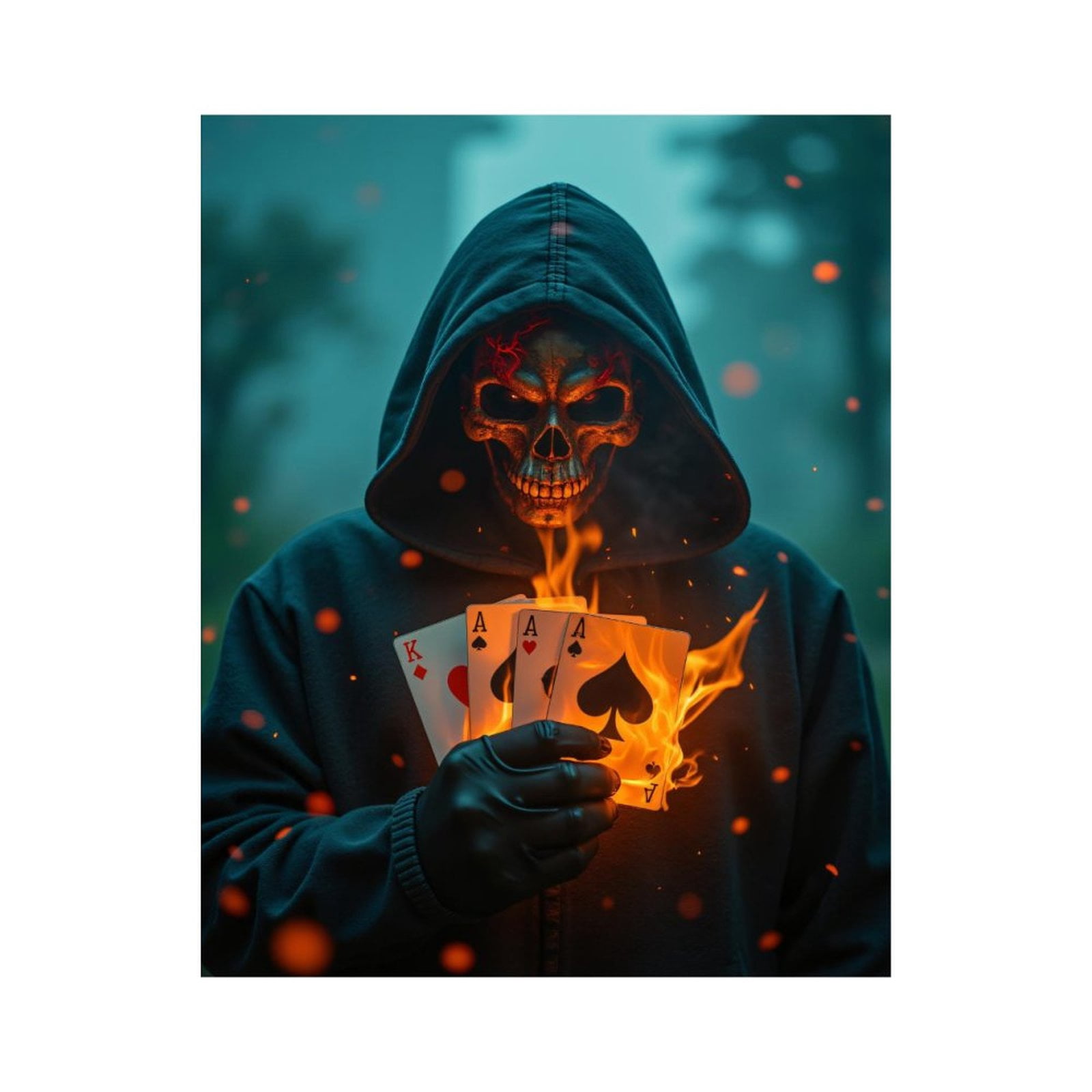 Paint By Numbers Kit for Adults Beginner - DIY Hooded Figure Flaming ...
