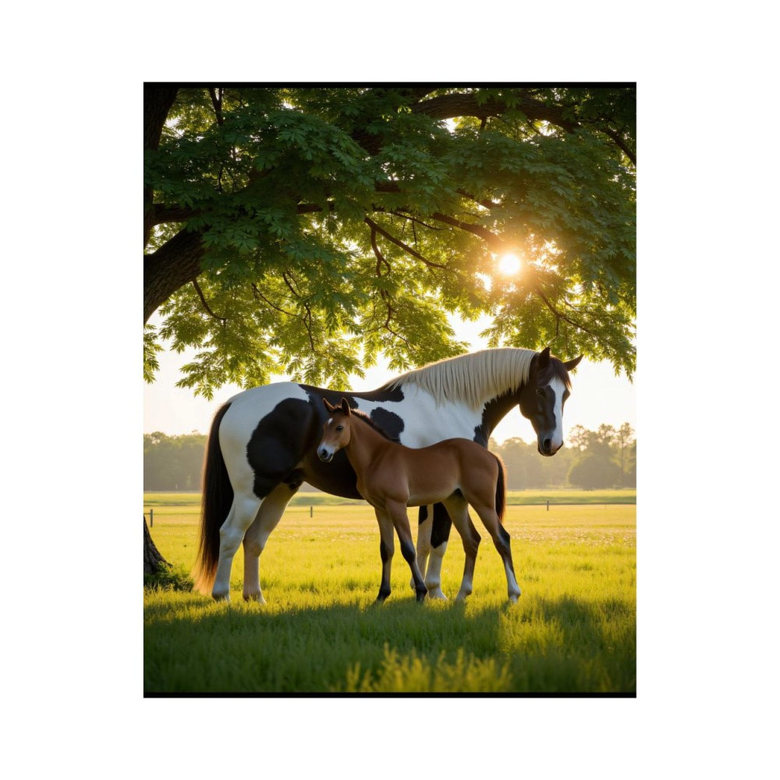 Paint By Numbers Kit for Adults Beginner - DIY Horse And Foal Under ...