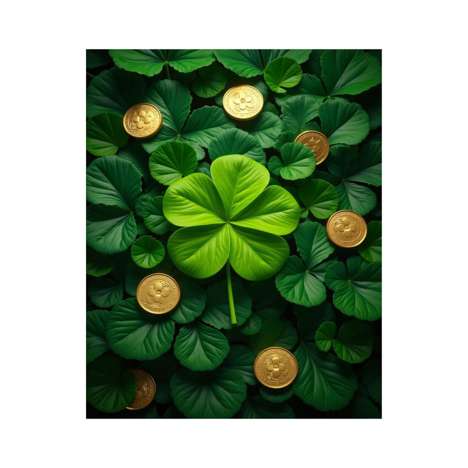 Paint By Numbers Kit for Adults Beginner - DIY Lucky Green Leaves Coins Canvas Painting Kits for ...