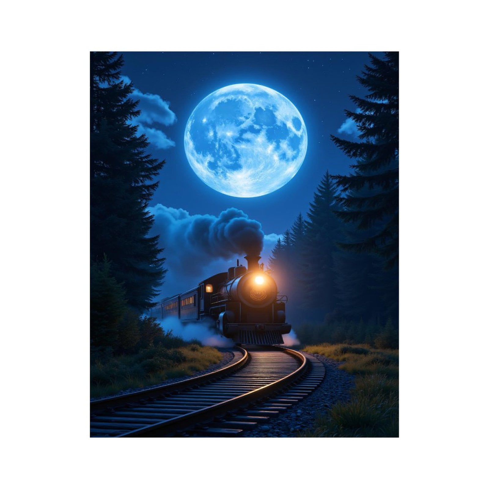 Paint By Numbers Kit for Adults Beginner - DIY Midnight Train Under ...