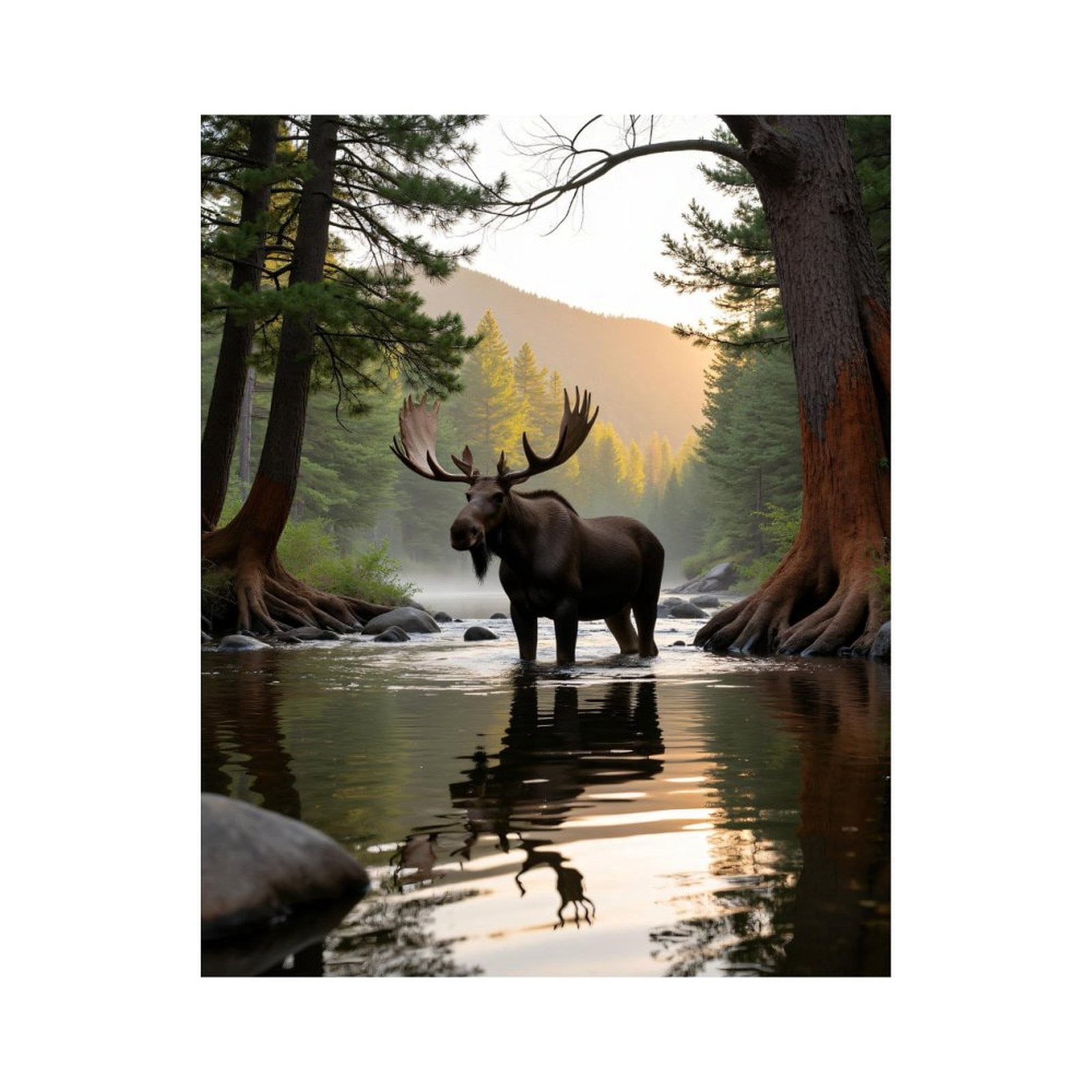 Paint By Numbers Kit for Adults Beginner - DIY Moose River Dawn Forest ...