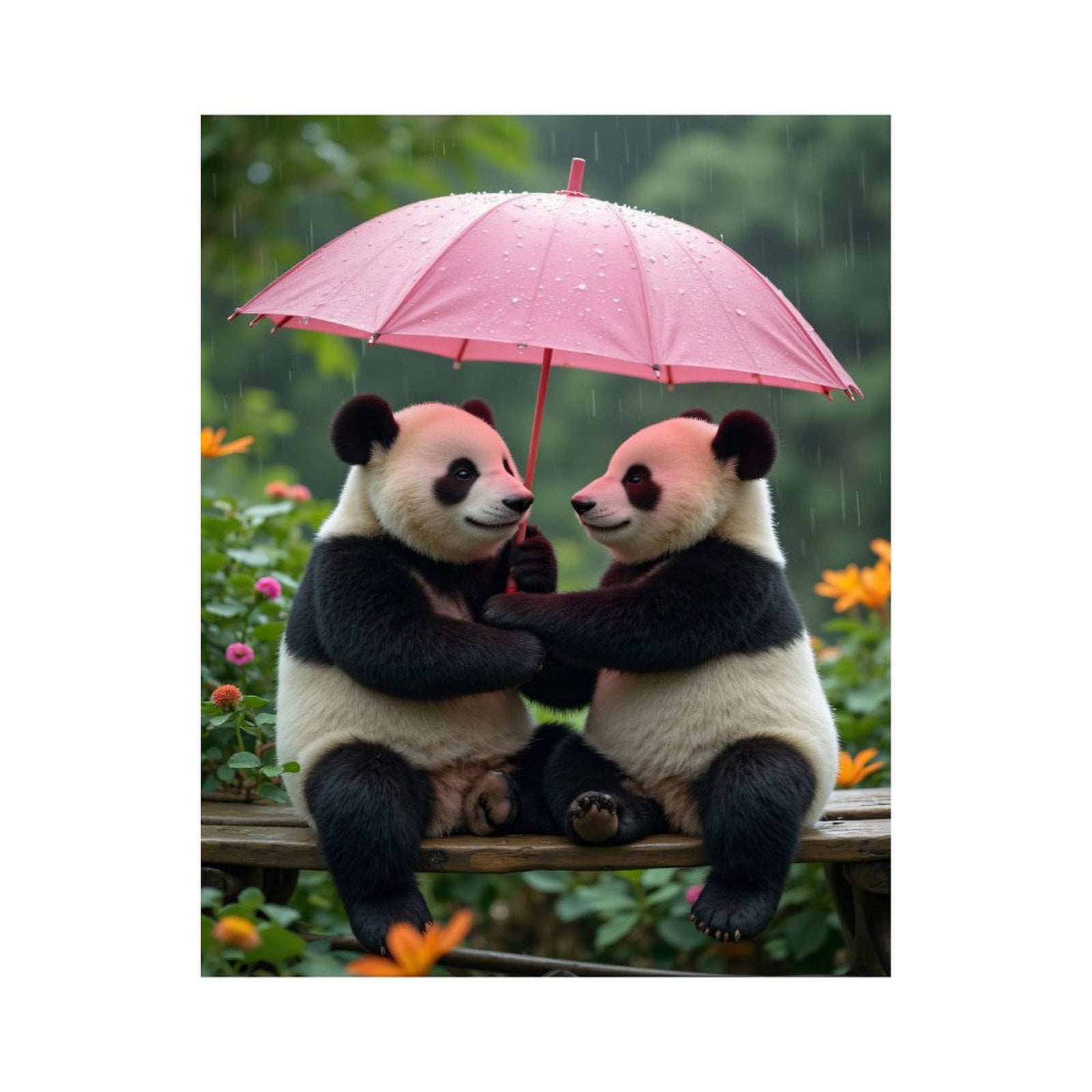 Paint By Numbers Kit for Adults Beginner - DIY Pandas Sharing Pink ...