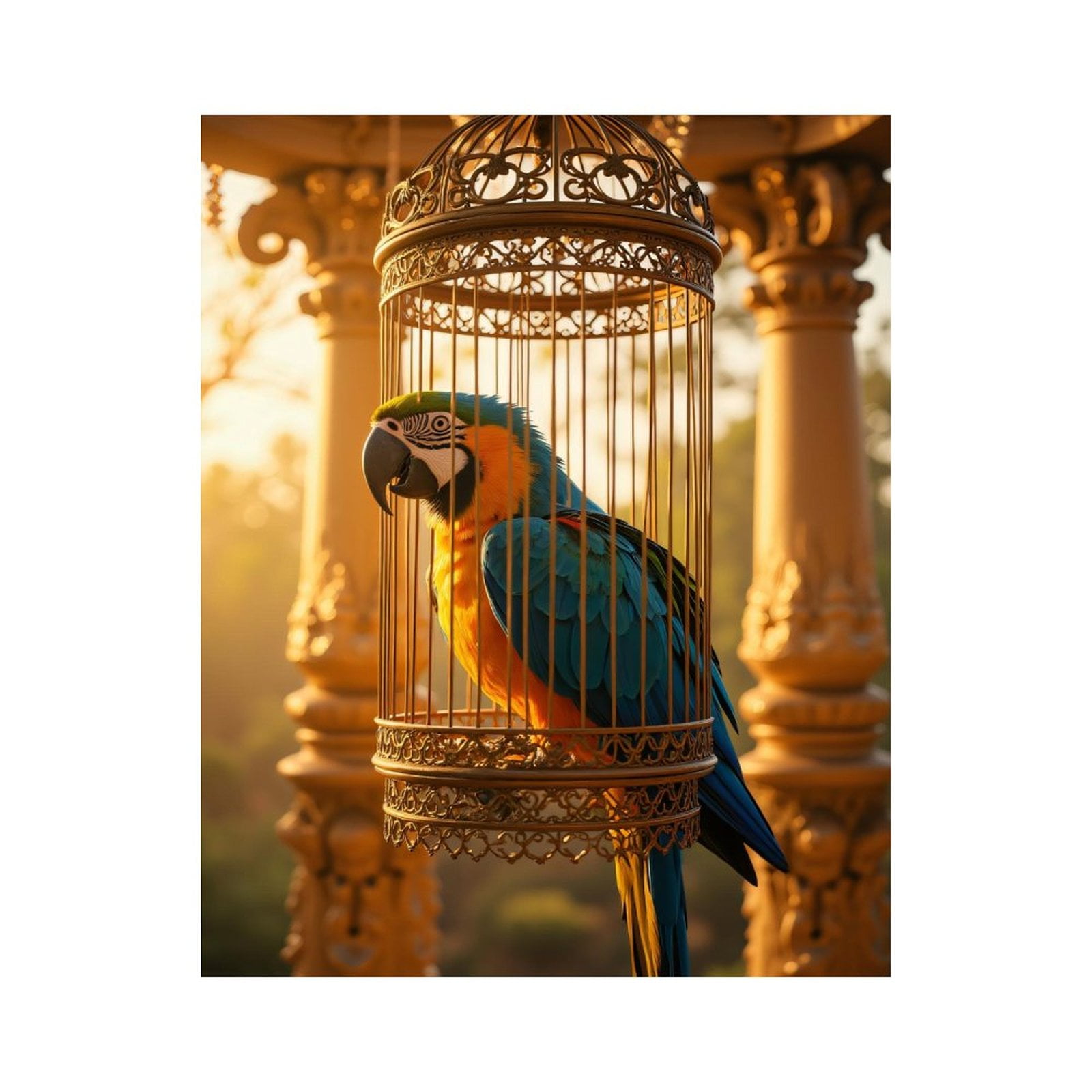 Paint By Numbers Kit for Adults Beginner - DIY Parrot Sunset Cage ...