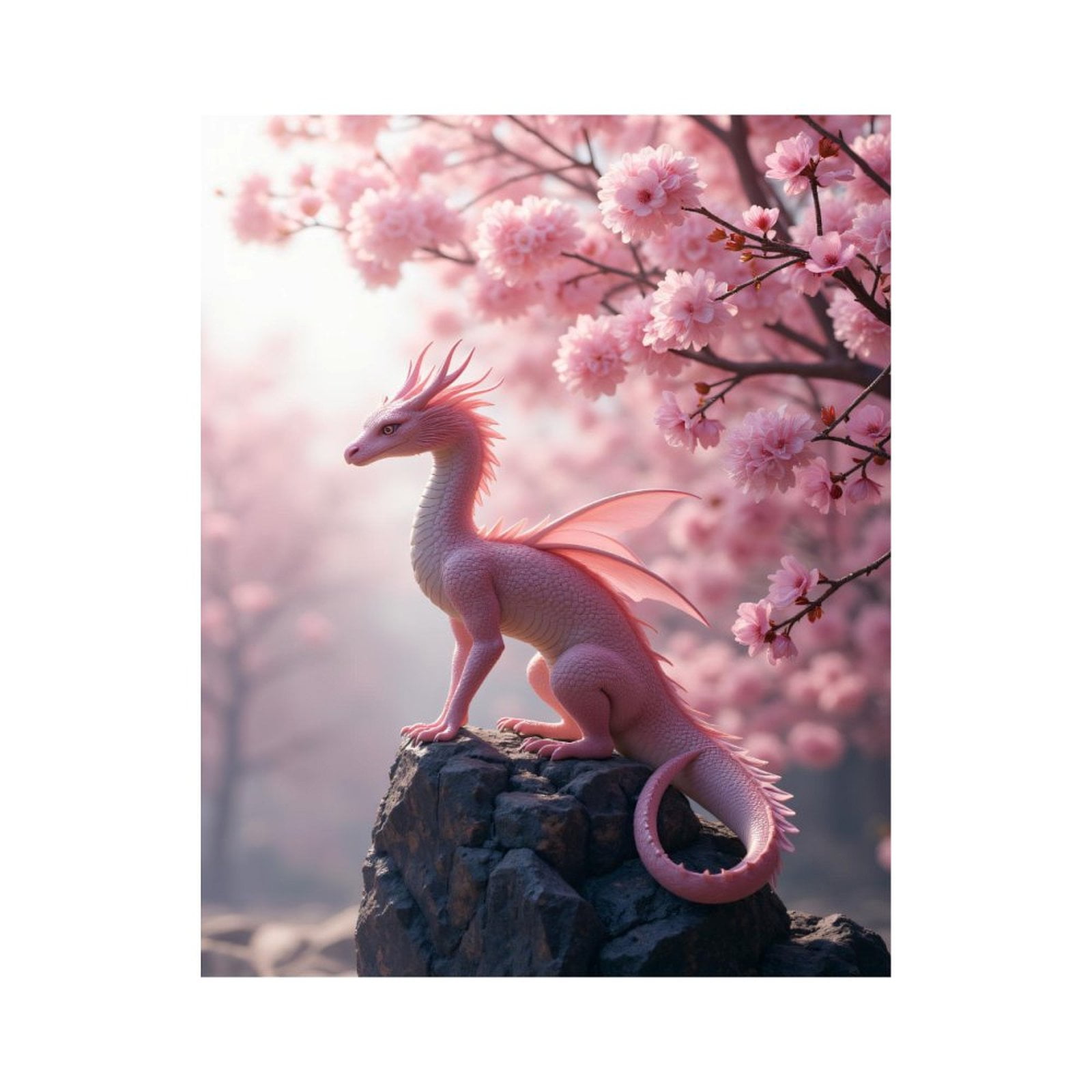 Paint By Numbers Kit for Adults Beginner - DIY Pink Dragon Cherry Blossoms Fantasy Canvas ...