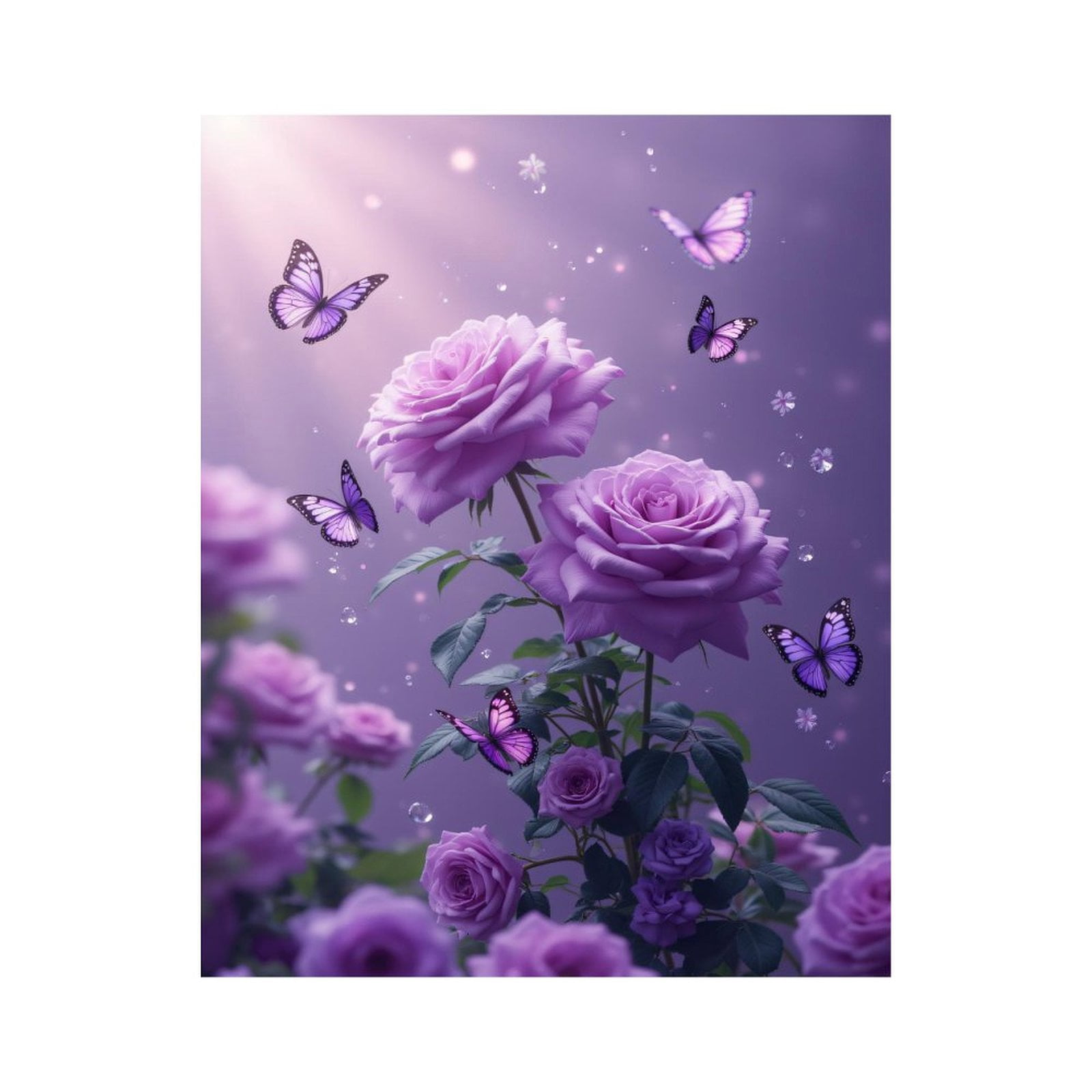 Paint By Numbers Kit for Adults Beginner - DIY Purple Roses Butterflies ...