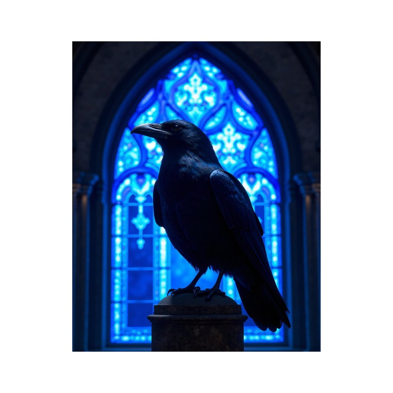 Paint By Numbers Kit for Adults Beginner - DIY Raven Blue Stained Glass ...