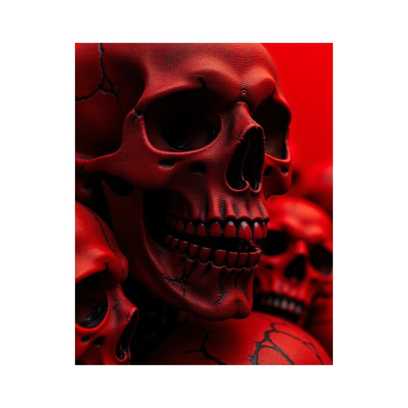 Paint By Numbers Kit for Adults Beginner - DIY Red Skulls Dark Texture ...