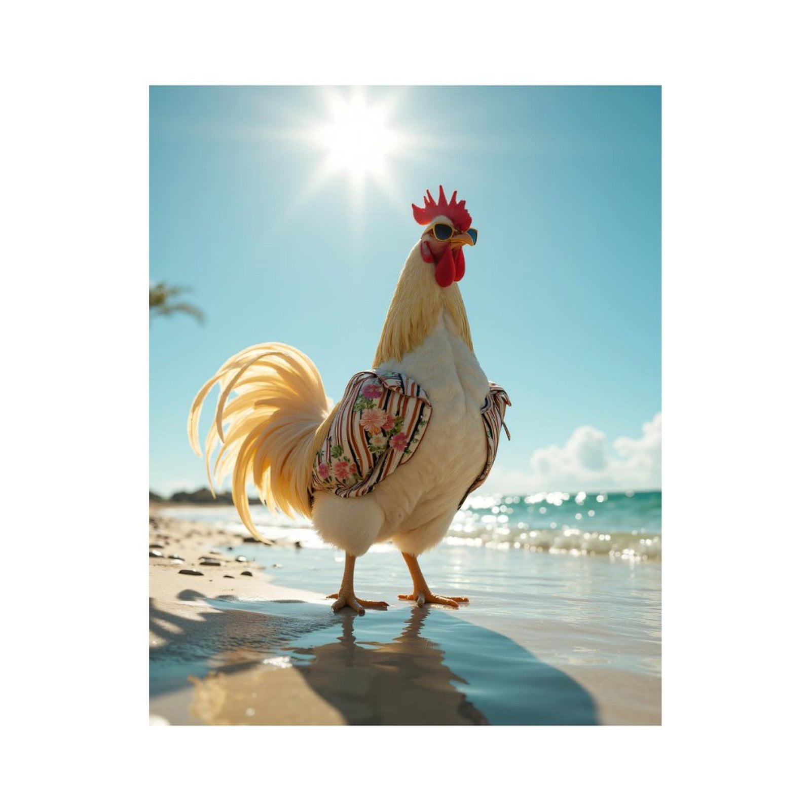 Paint By Numbers Kit for Adults Beginner - DIY Rooster Beach Sunglasses ...