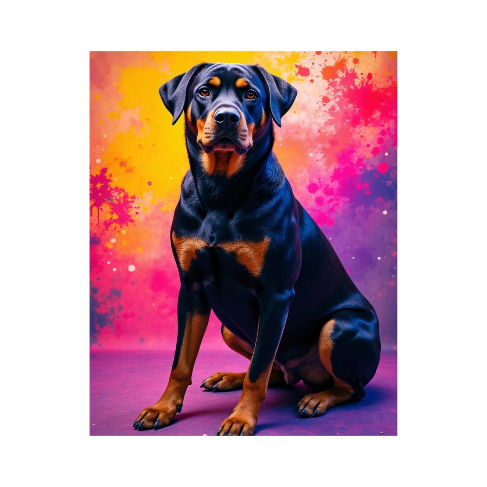 Paint By Numbers Kit for Adults Beginner - DIY Rottweiler Vibrant ...