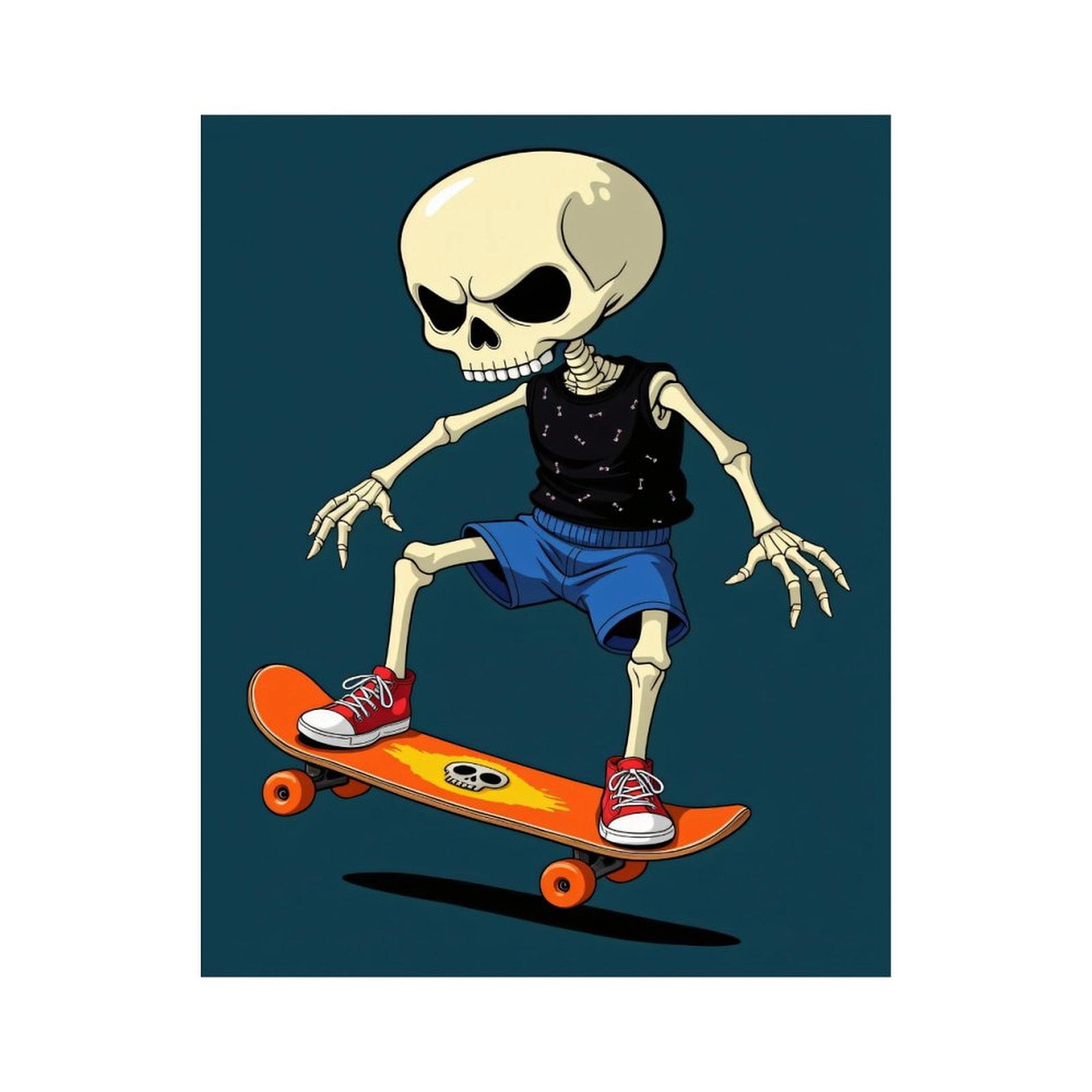 Paint By Numbers Kit for Adults Beginner - DIY Skeleton Skateboarding ...