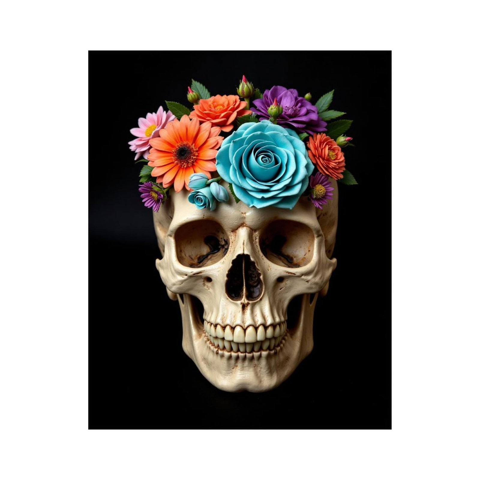 Paint By Numbers Kit for Adults Beginner - DIY Skull Floral Art Vibrant ...