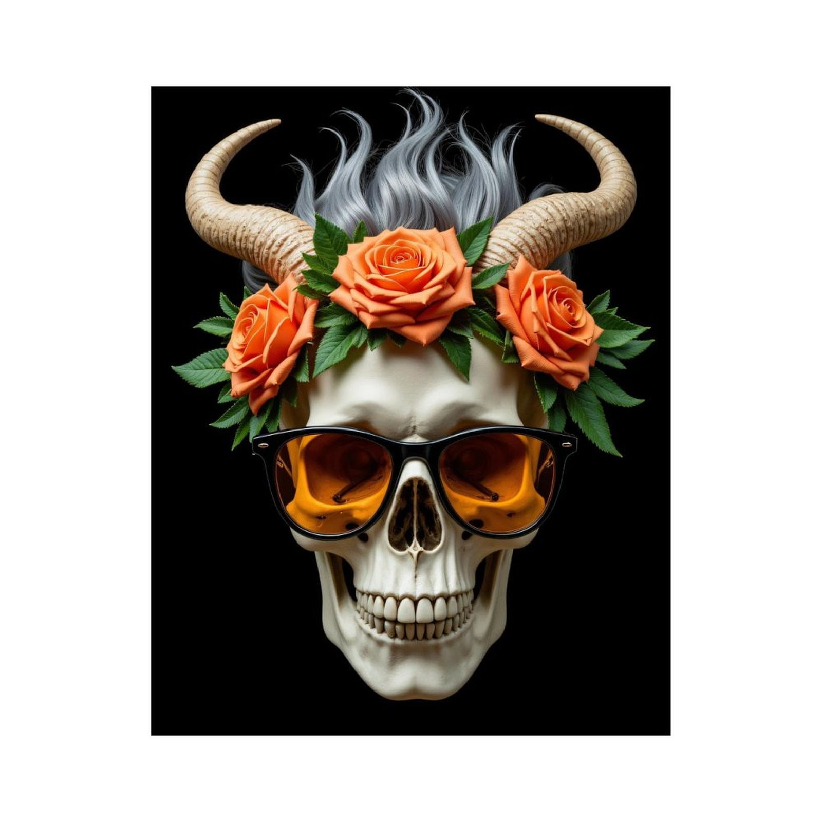 Paint By Numbers Kit for Adults Beginner - DIY Skull Horns Sunglasses ...
