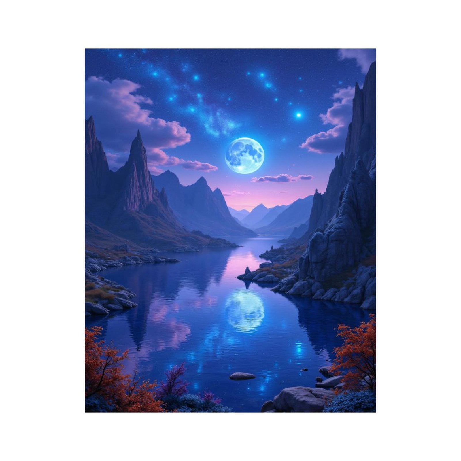 Paint By Numbers Kit for Adults Beginner - DIY Starry Mountain Lake ...