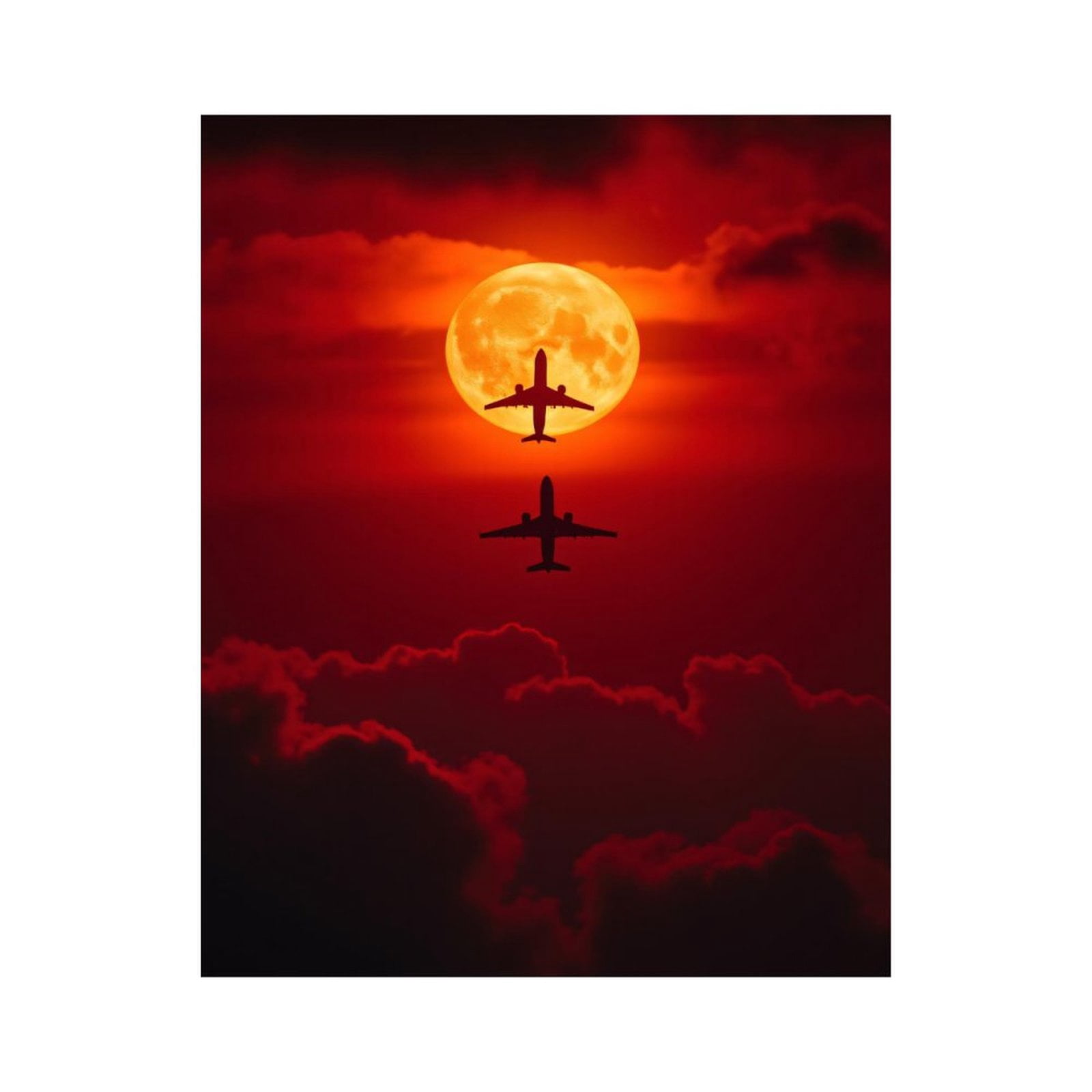 Paint By Numbers Kit for Adults Beginner - DIY Sunset Airplanes Clouds ...