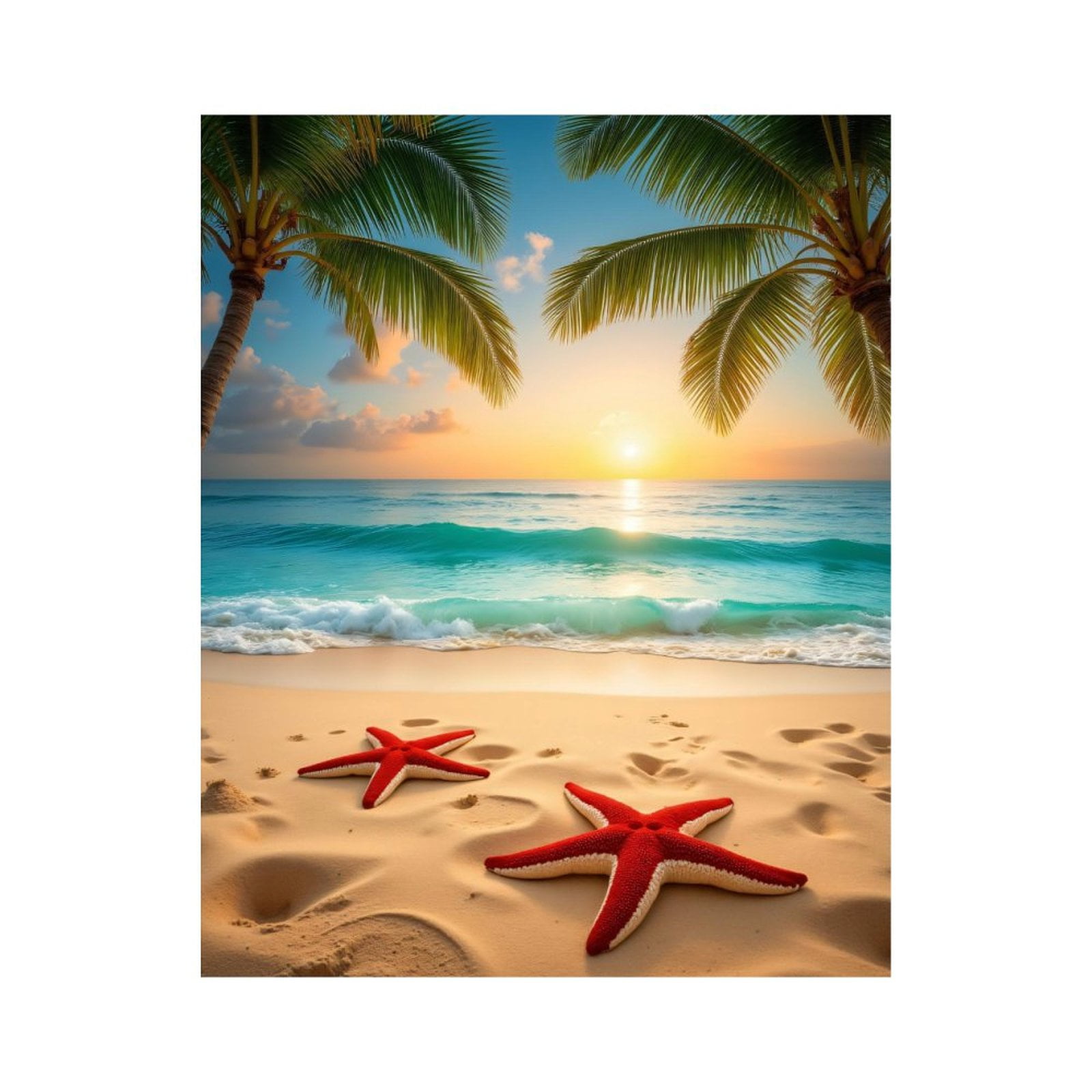 Paint By Numbers Kit for Adults Beginner - DIY Sunset Beach Starfish ...