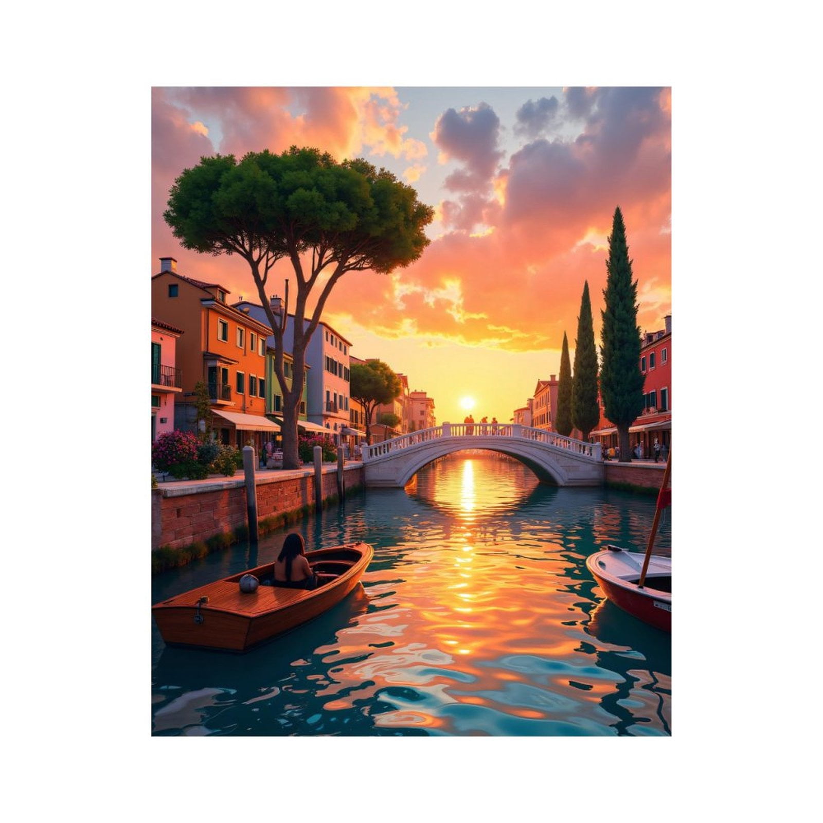 Paint By Numbers Kit for Adults Beginner - DIY Sunset Canal Reflection ...