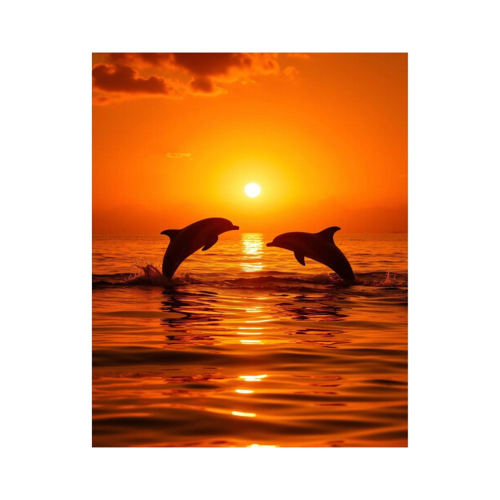 Paint By Numbers Kit for Adults Beginner - DIY Sunset Dolphins Jumping ...