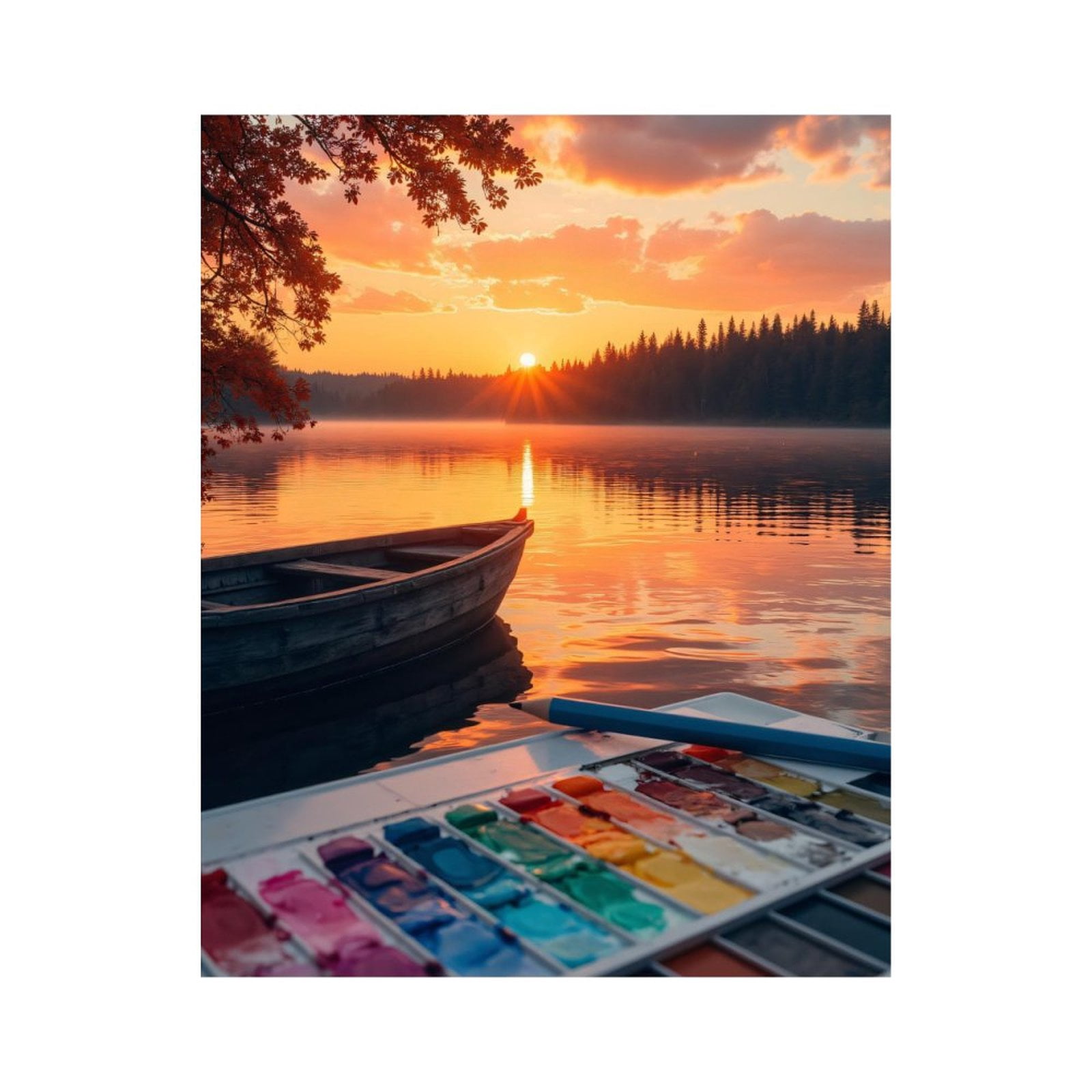 Paint By Numbers Kit for Adults Beginner - DIY Sunset Paints Lake ...