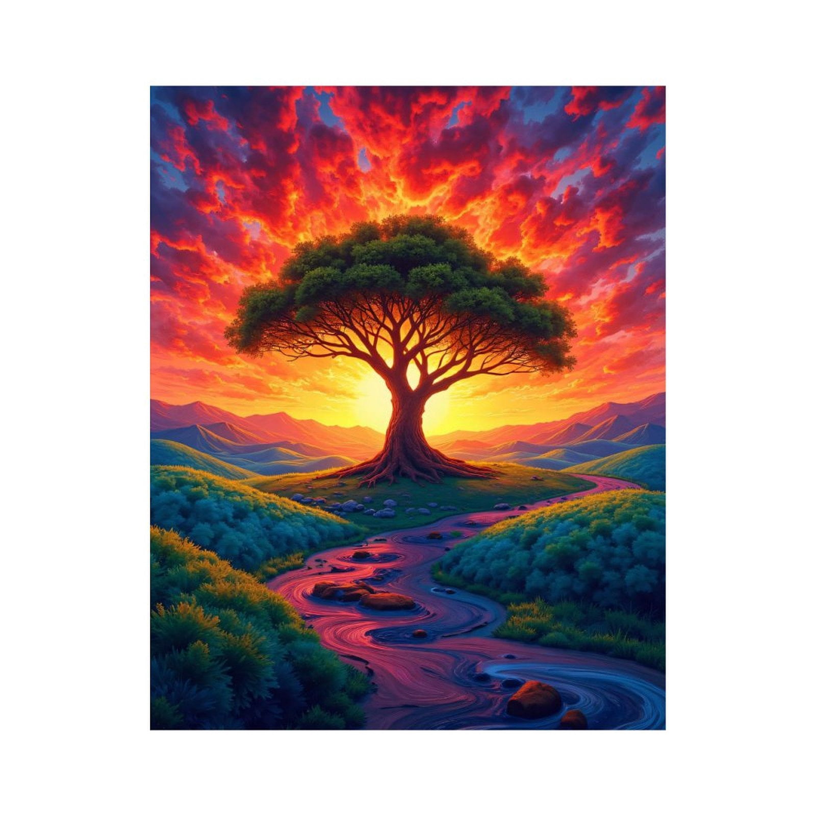 Paint By Numbers Kit for Adults Beginner - DIY Sunset Tree Silhouette ...