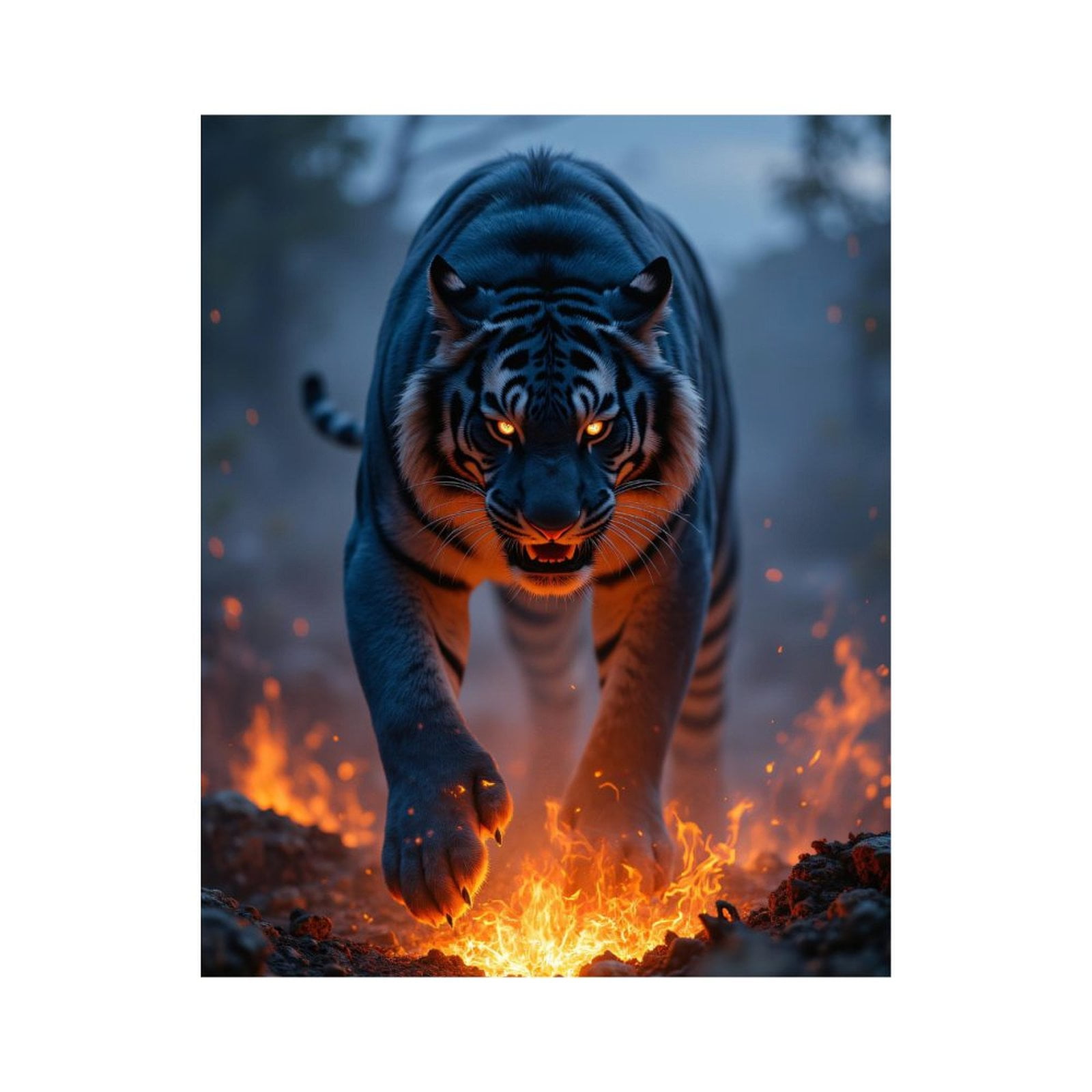 Paint By Numbers Kit for Adults Beginner - DIY Tiger Blaze Night Power ...