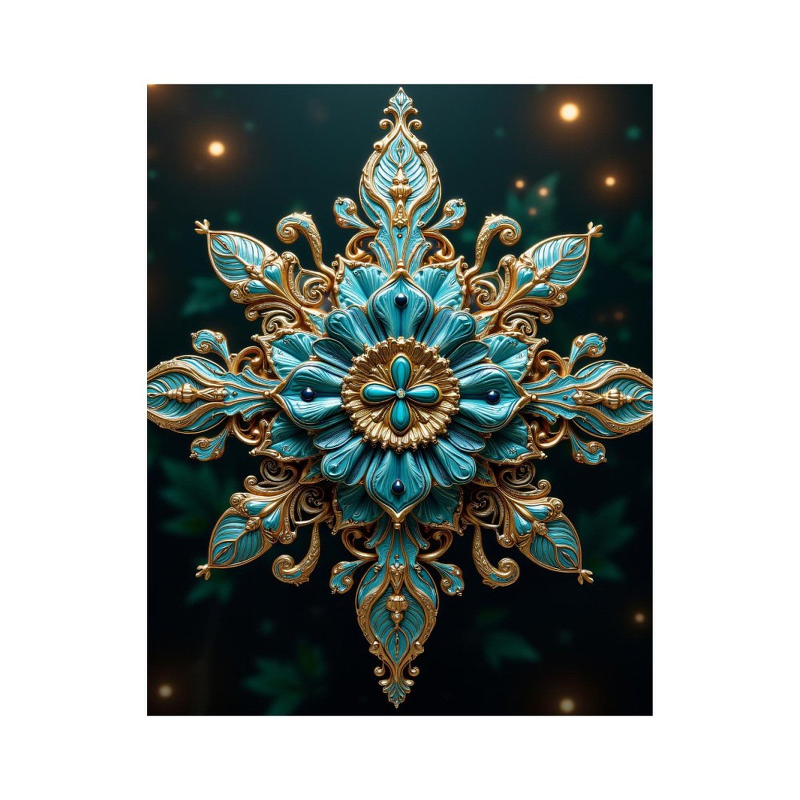 Paint By Numbers Kit for Adults Beginner - DIY Turquoise Gold Ornate ...