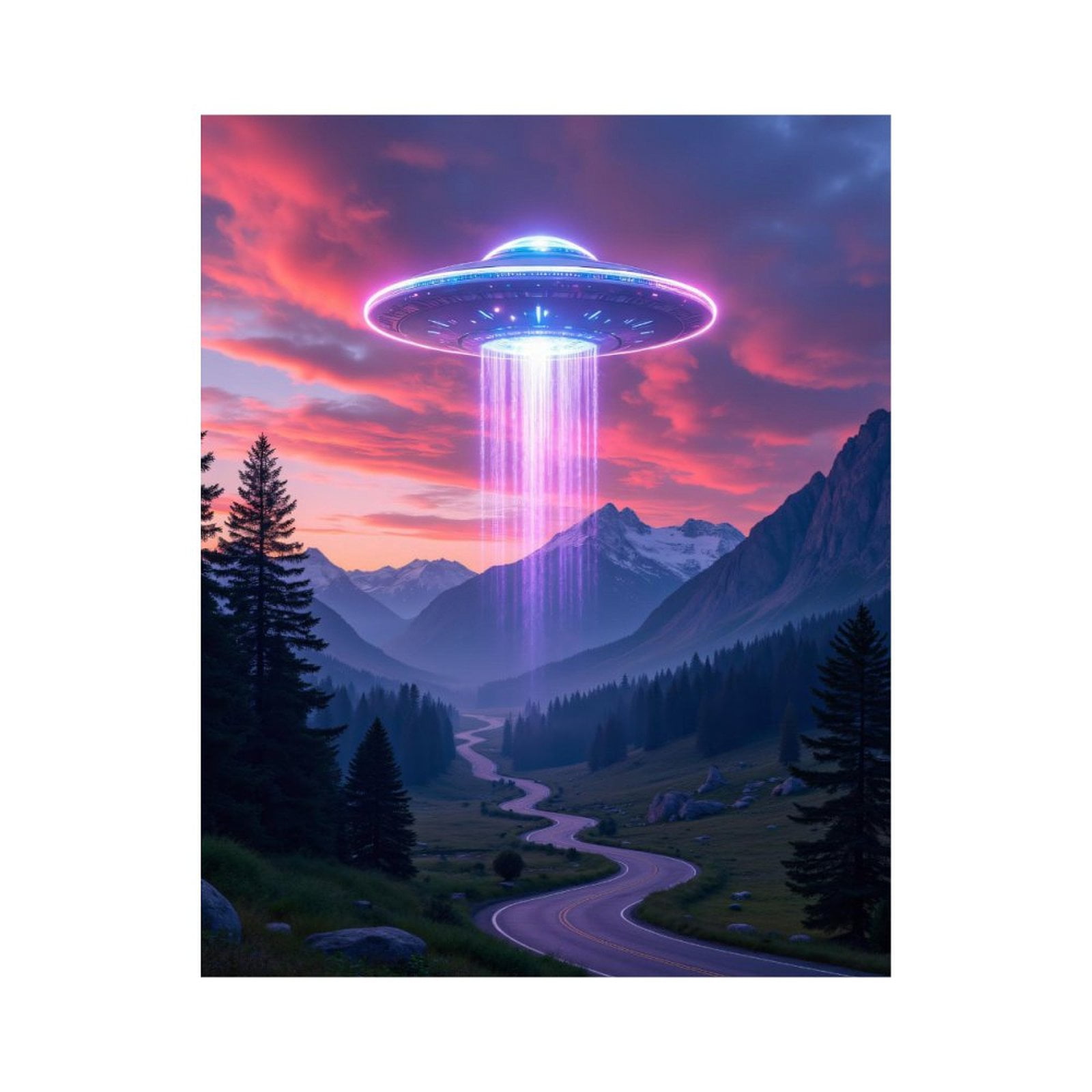 Paint By Numbers Kit for Adults Beginner - DIY UFO Over Mountain ...