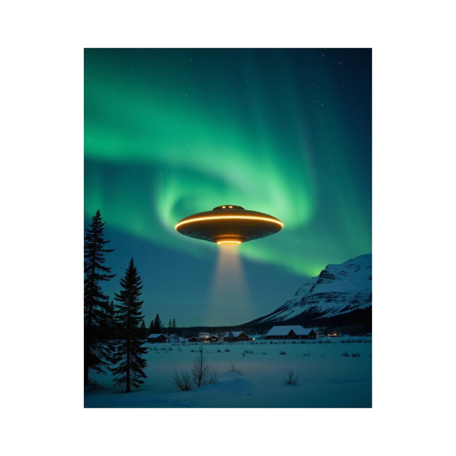 Paint By Numbers Kit for Adults Beginner - DIY UFO Northern Lights ...